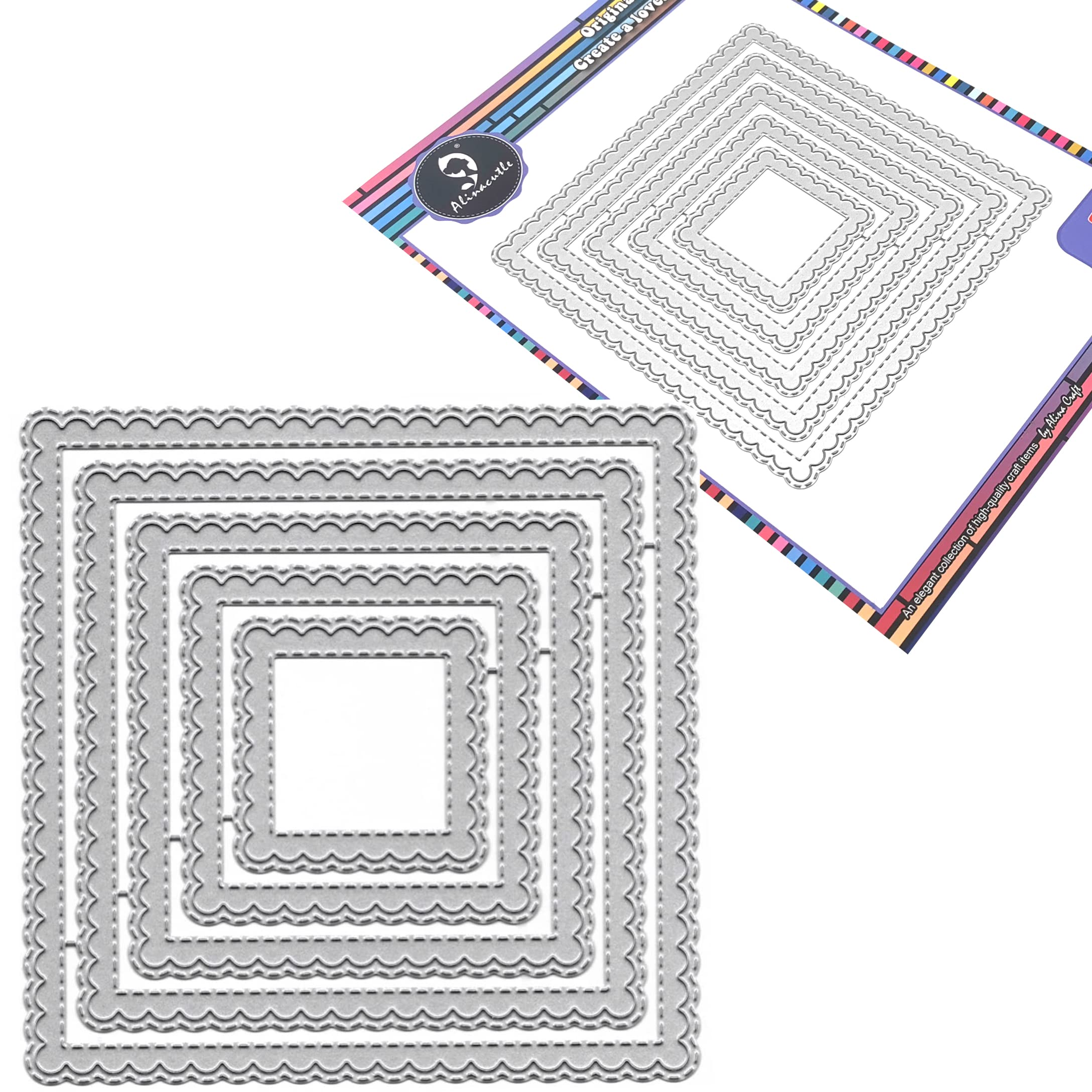 Buy Alinacutle Nesting Frame Die Cut, Card Background Metal Cutting Die ...