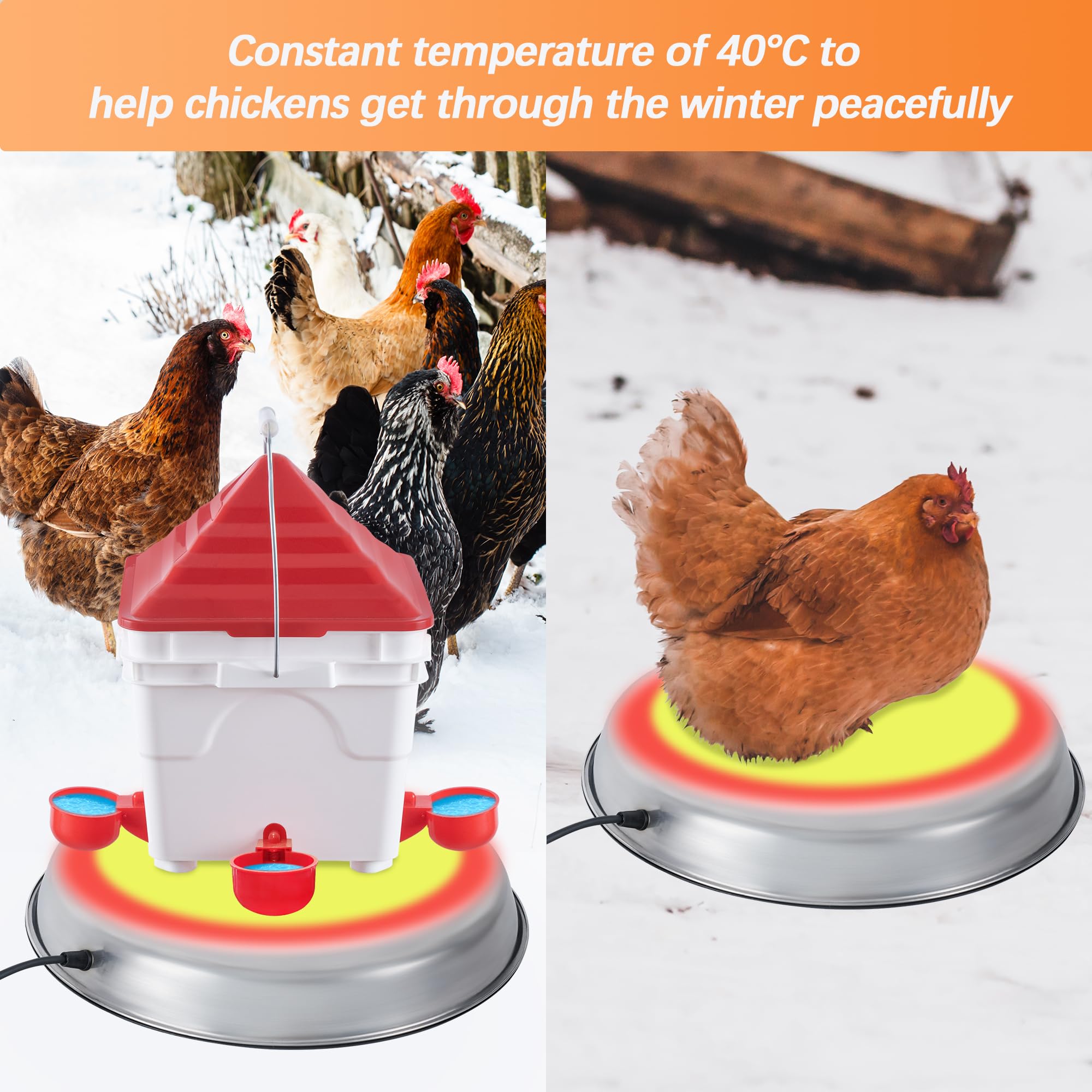 EVERYGROW Chicken Water Heater, Poultry Water Heater for Winter ...