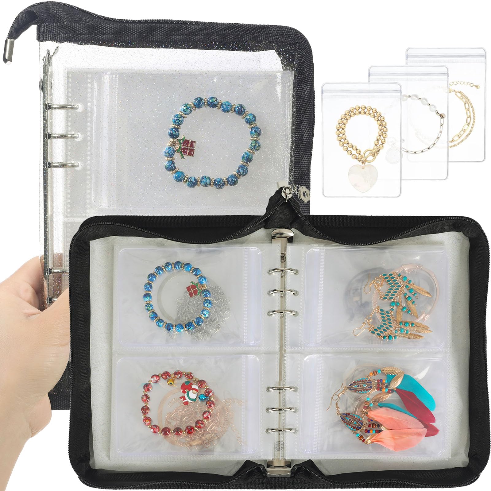 Amazon.com: AOLEIXIYA Clear Jewelry Organizer Book Travel Earring ...