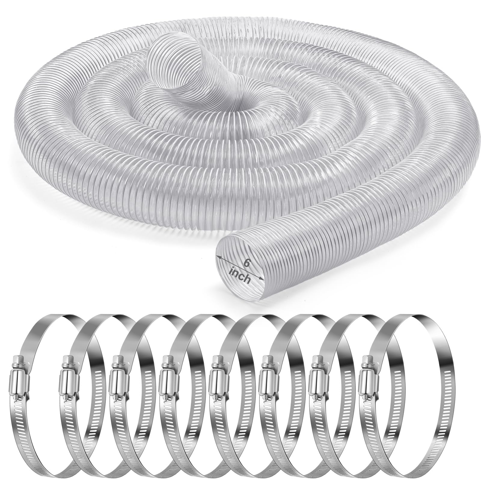 Snapklik.com : Yaocom 6 Inches 30 Ft PVC Dust Collection Hose