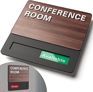 Amazon.com : Abudada Wood Grain Privacy Sign for Conference Room, Office Door Sign, In Use ...