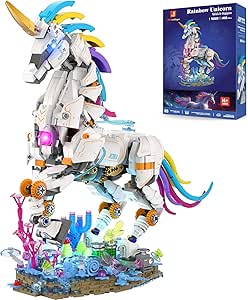 Amazon.com: JMBricklayer Unicorn Building Sets for Adults with Lights ...