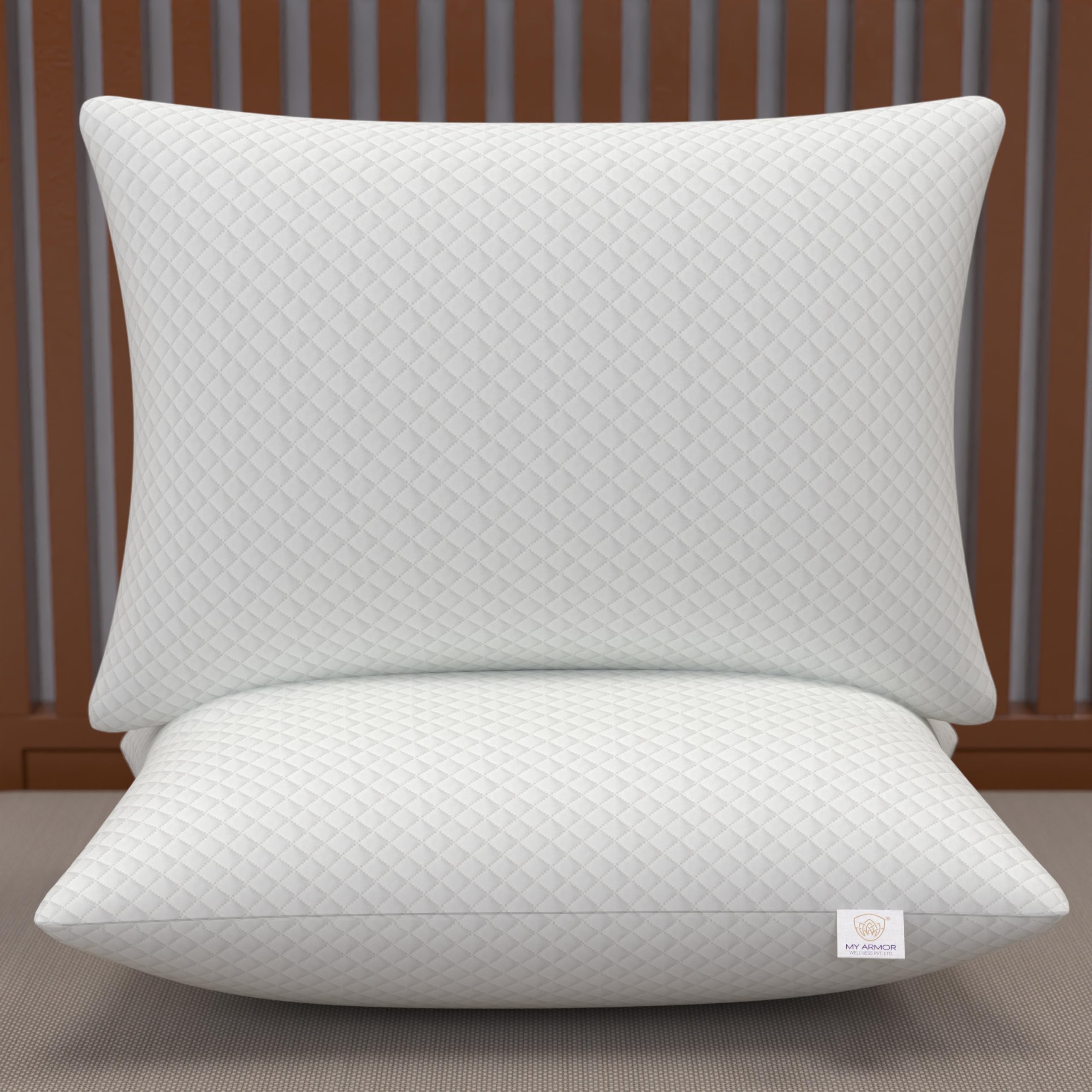 MY ARMOR Height Adjustable Conjugate Fiber Sleeping Pillows with Zip ...