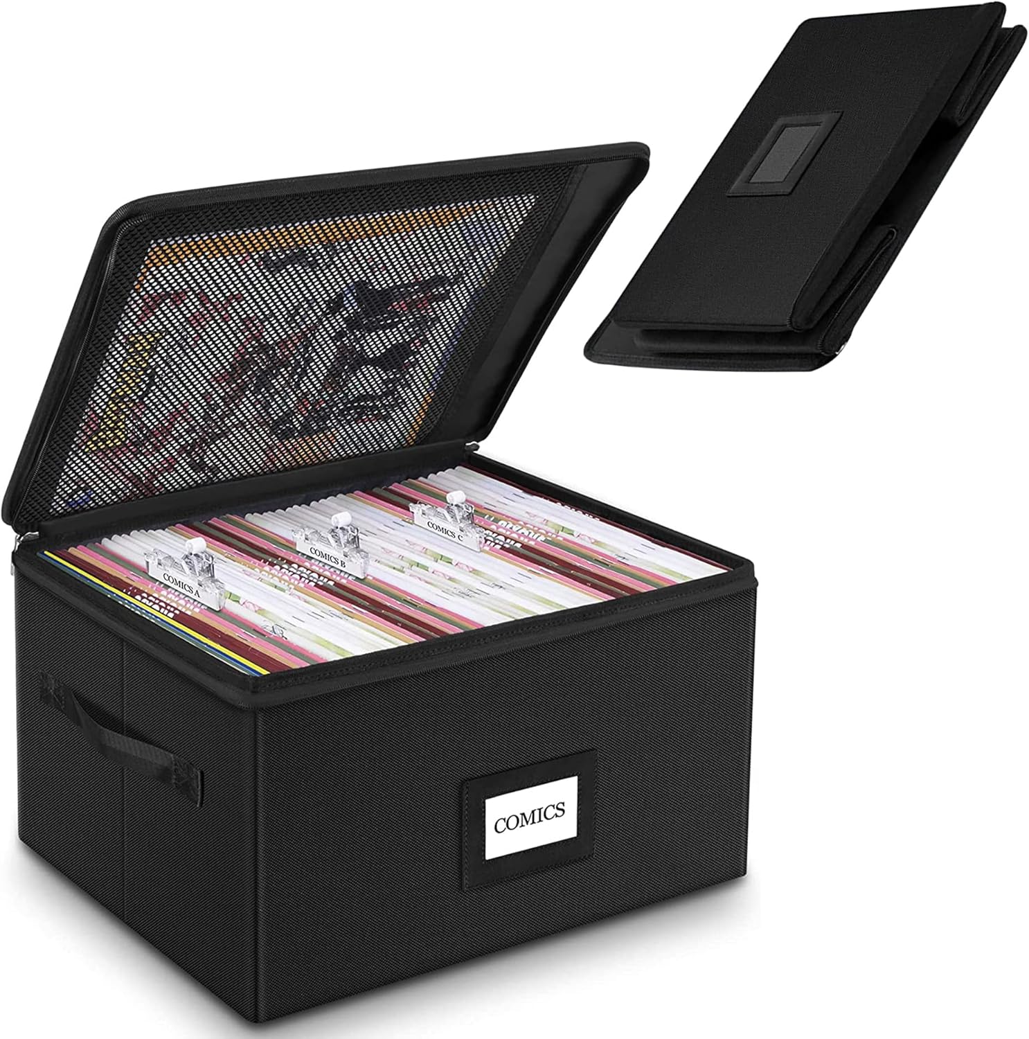 Amazon.com: M.A.D Commerce Book Storage, Collapsible Boxes with Handles ...