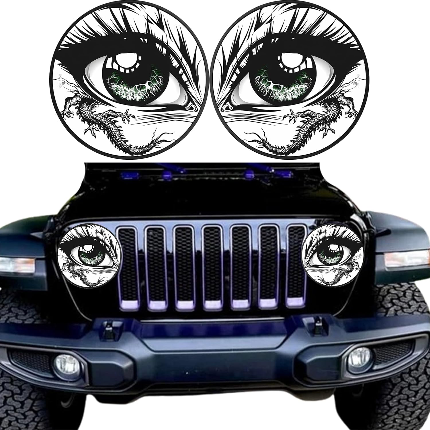 Amazon.com - 1 Pair Beast Eyes Headlight Decals, 3D Stereo Eyes ...