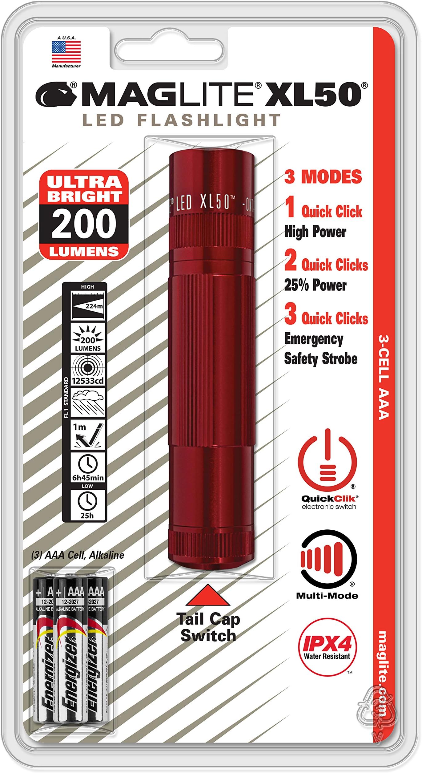 MagLite XL100 LED 3-Cell AAA Flashlight, Blue - Basic Handheld ...