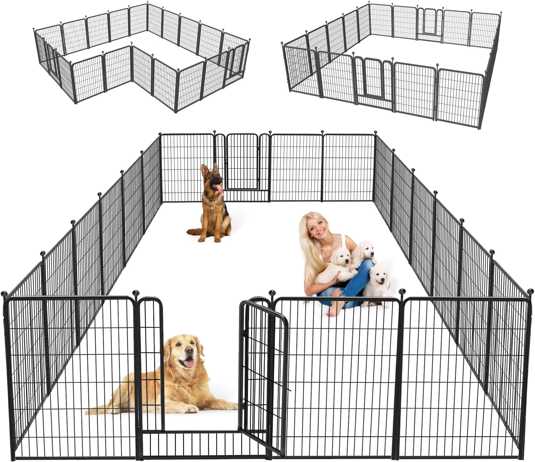 Amazon.com : Jhsomdr Dog Playpen Foldable 20 Panels Dog Pen 40" Height ...