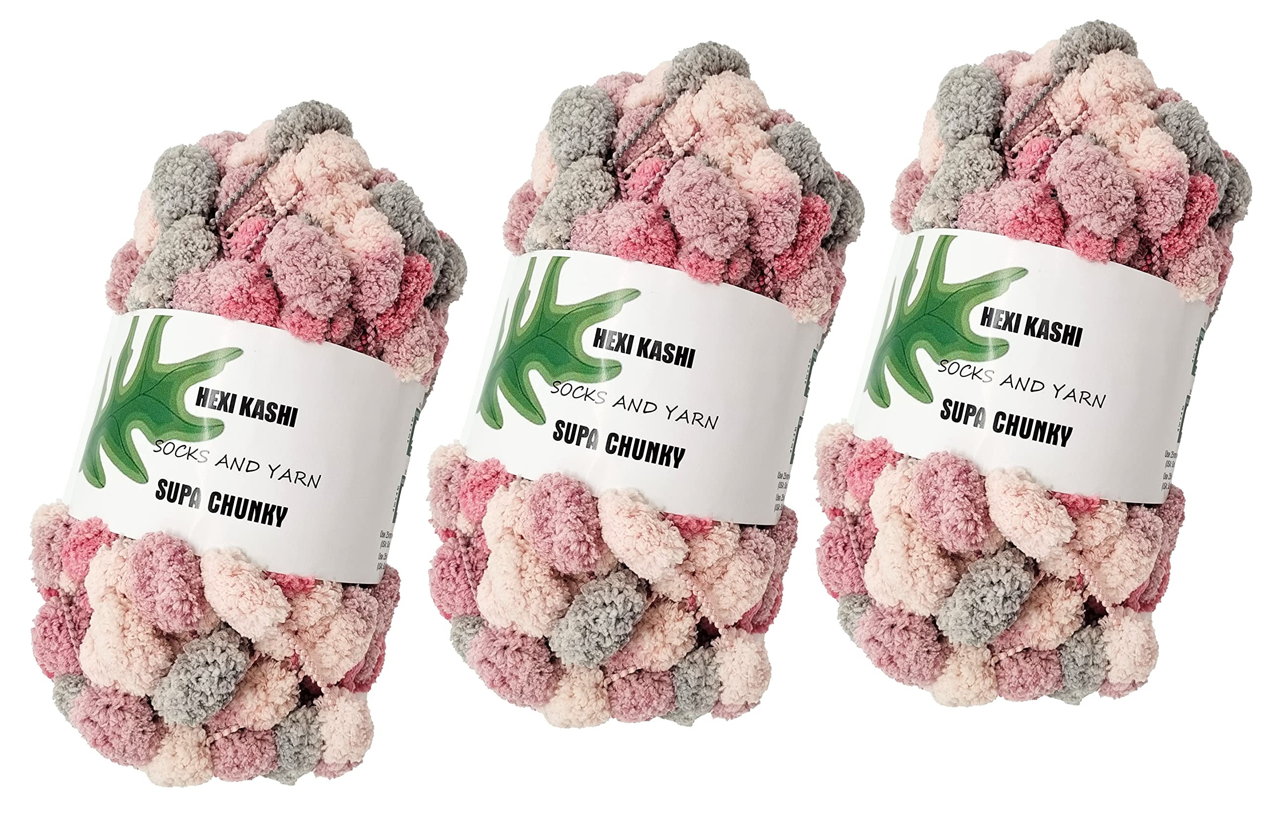 Buy DDL&HEXI 3 Park Pomp-A-Doodle Yarn 3 X 5.25 oz 150 g per Ball (101 ...