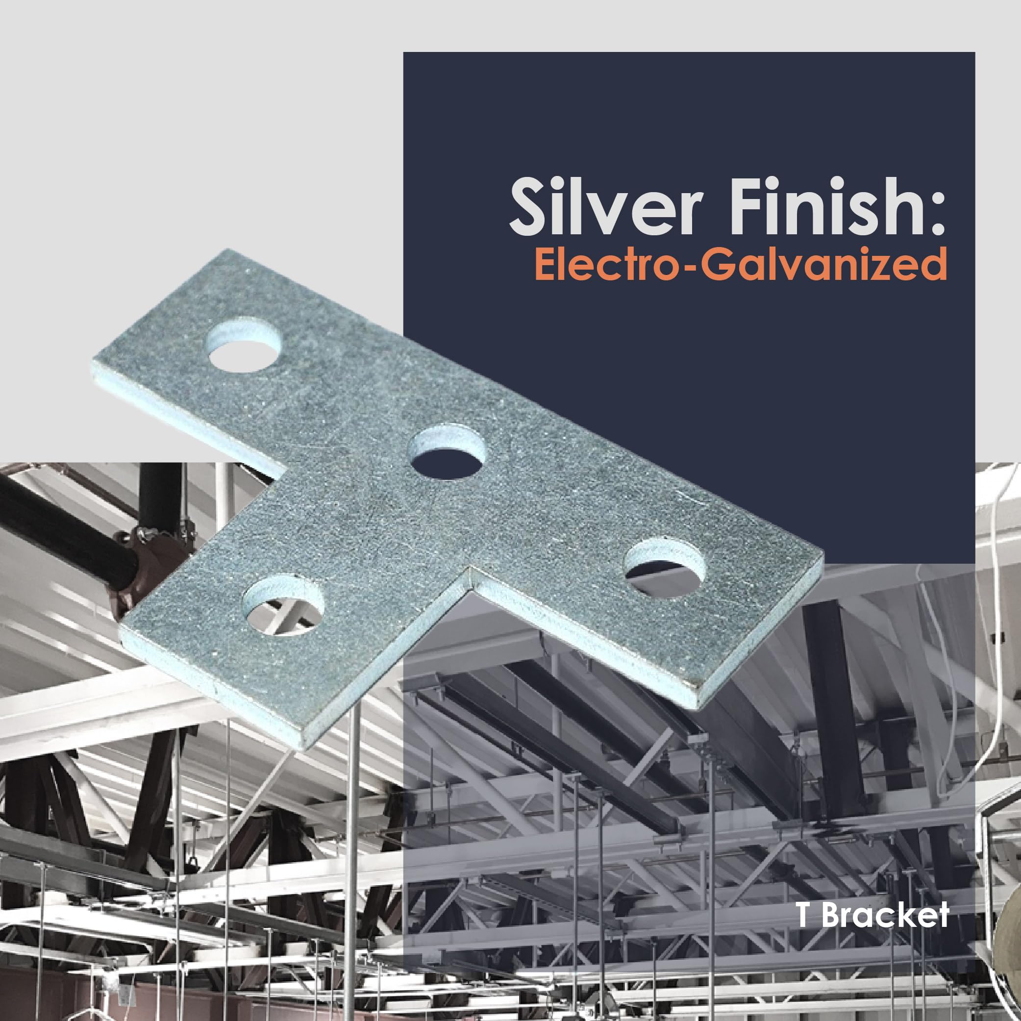 Snapklik.com : Newhouse Electric Silver 4-Hole Strut Channel T-Bracket