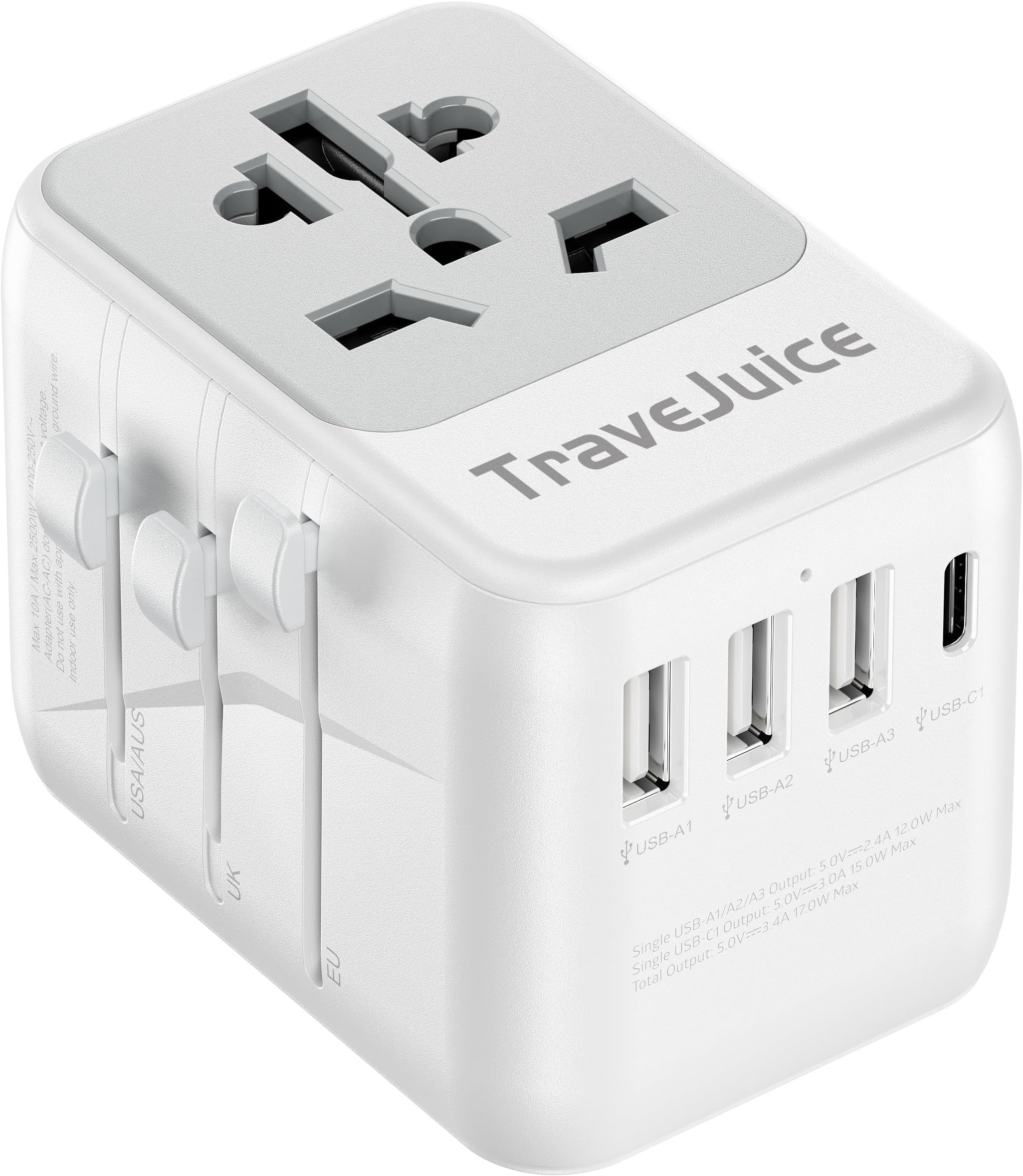 Amazon.com: Ceptics International Power Adapter, World Travel USB Type ...