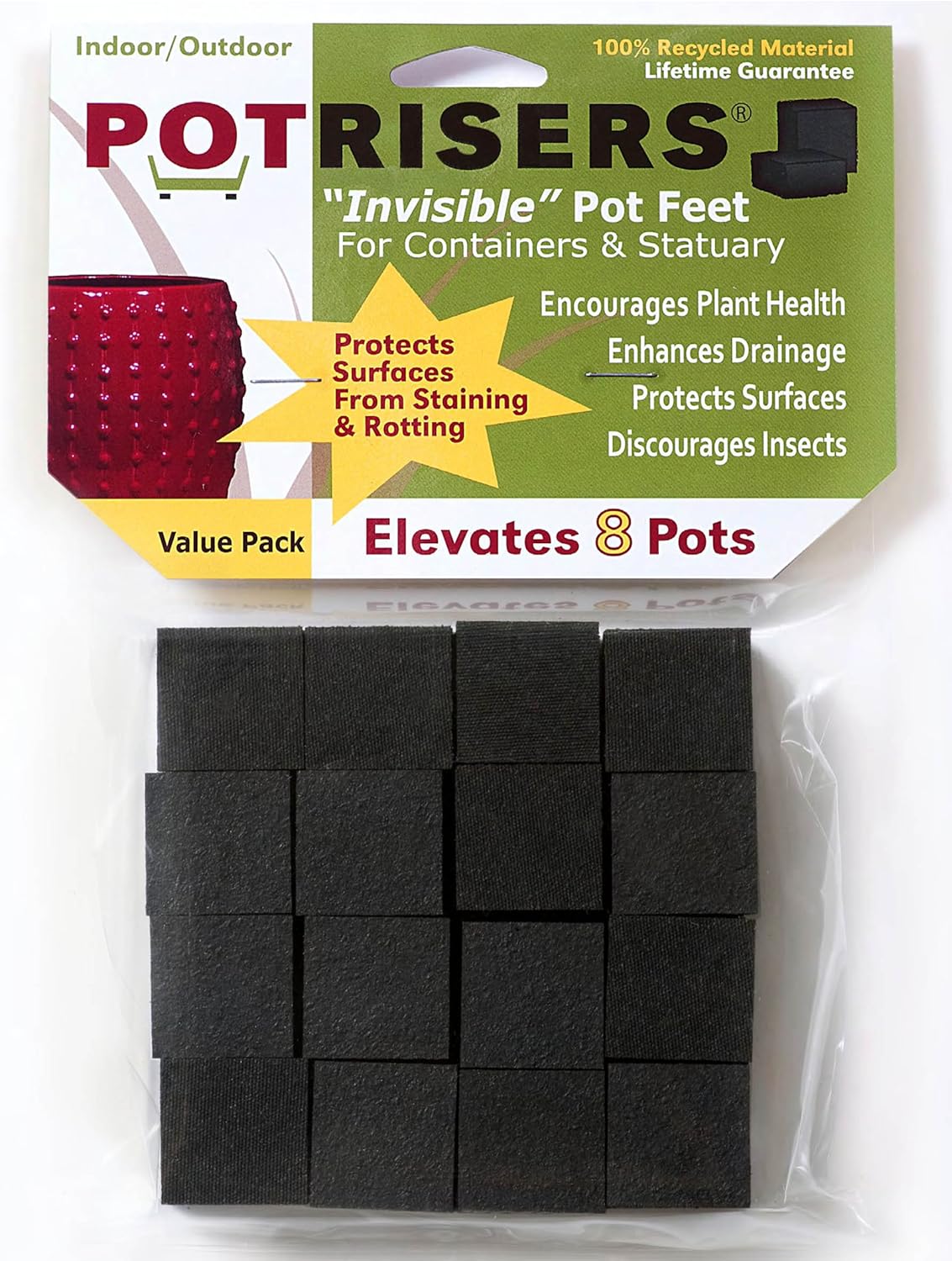 Amazon.com: Potrisers (Standard Size -32 Pack) - Invisible Pot Feet to ...