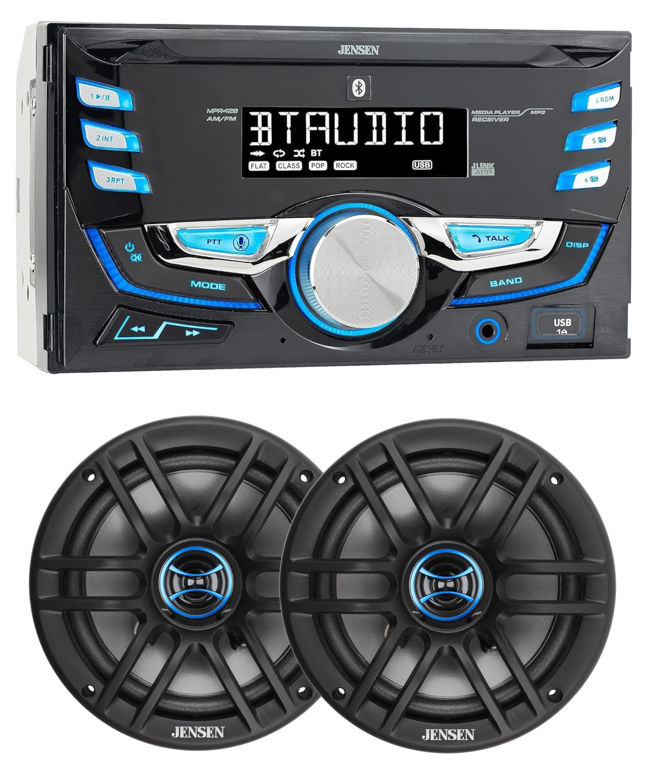 Amazon.com: JENSEN MPR420 7 Character LCD Double DIN Car Stereo Radio ...