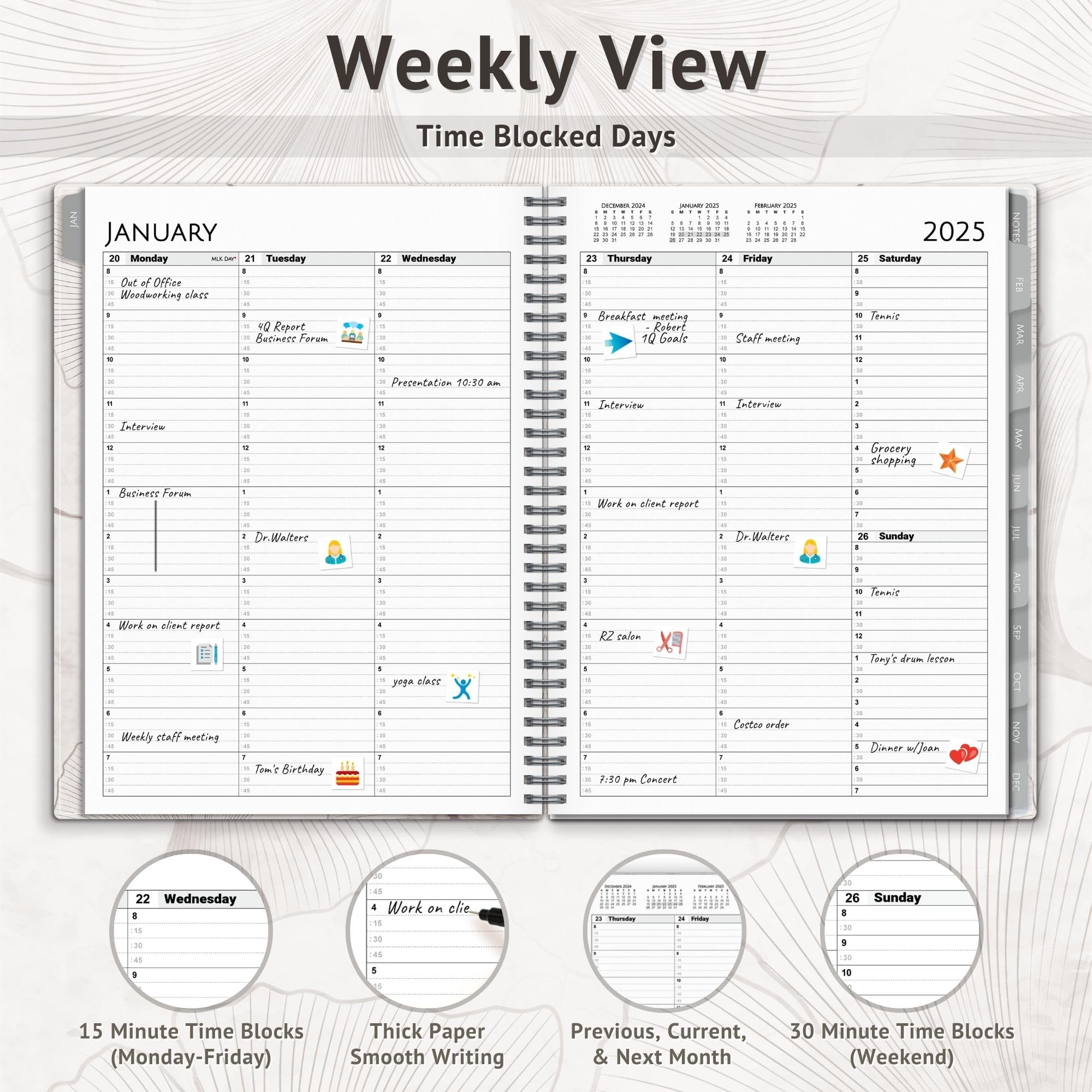 Snapklik.com : CRANBURY 2025 Appointment Book, 12 Month Planner, Jan ...