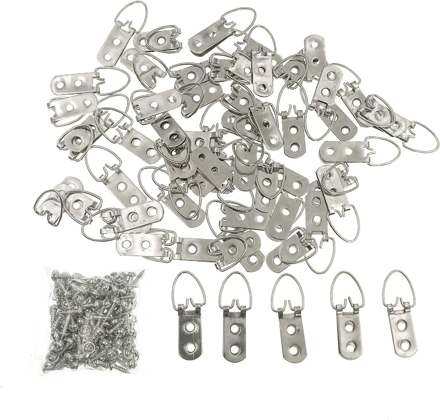 D Ring Picture hangers, 50-Pack Heavy Duty Hanging Picture Frame ...