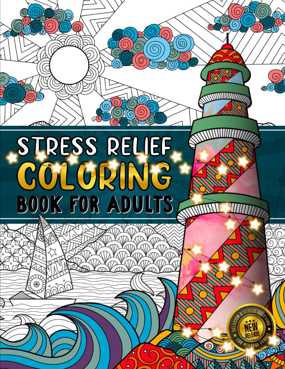 Amazon.com: Stress Relief: Adult Coloring Book with Animals, Patterns ...