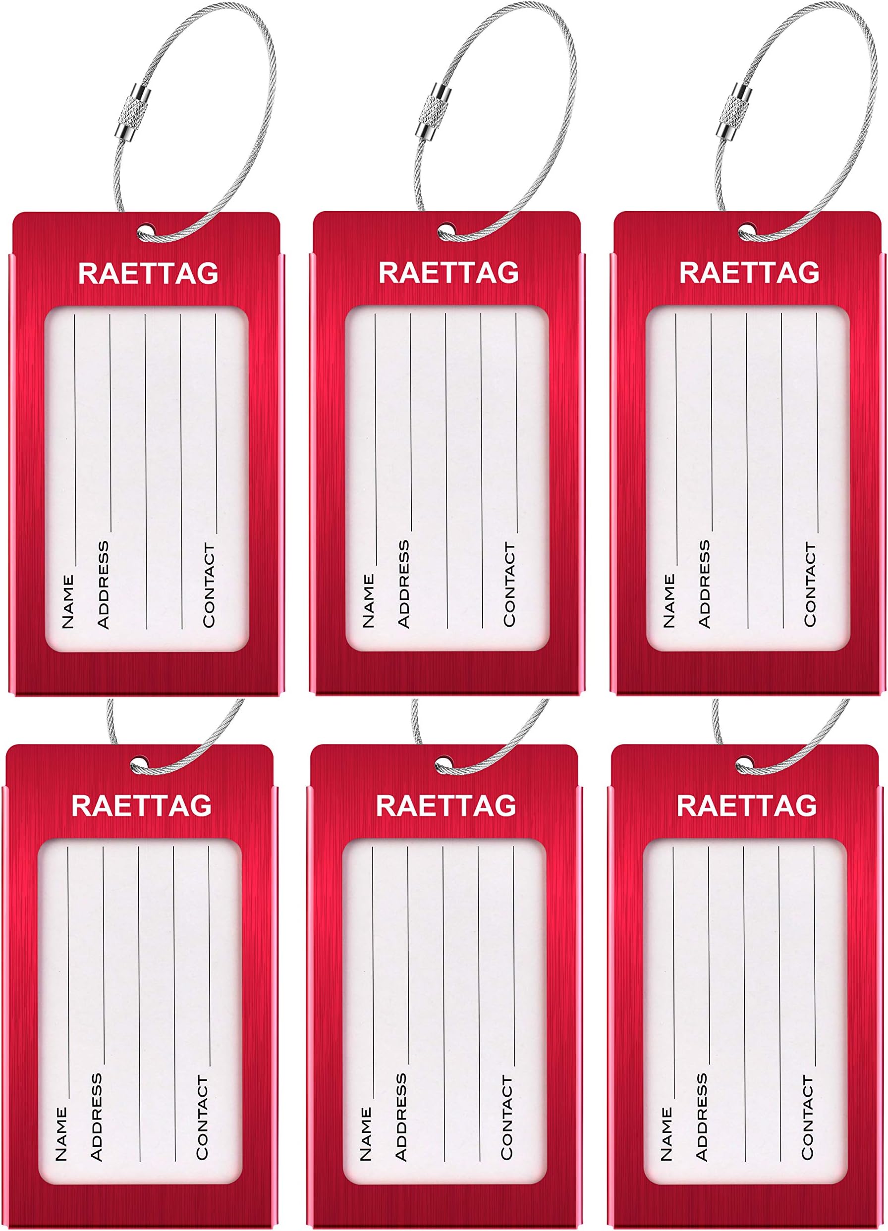Amazon.com | 20 Pieces Metal Luggage Tags Aluminum Suitcase Labels ...
