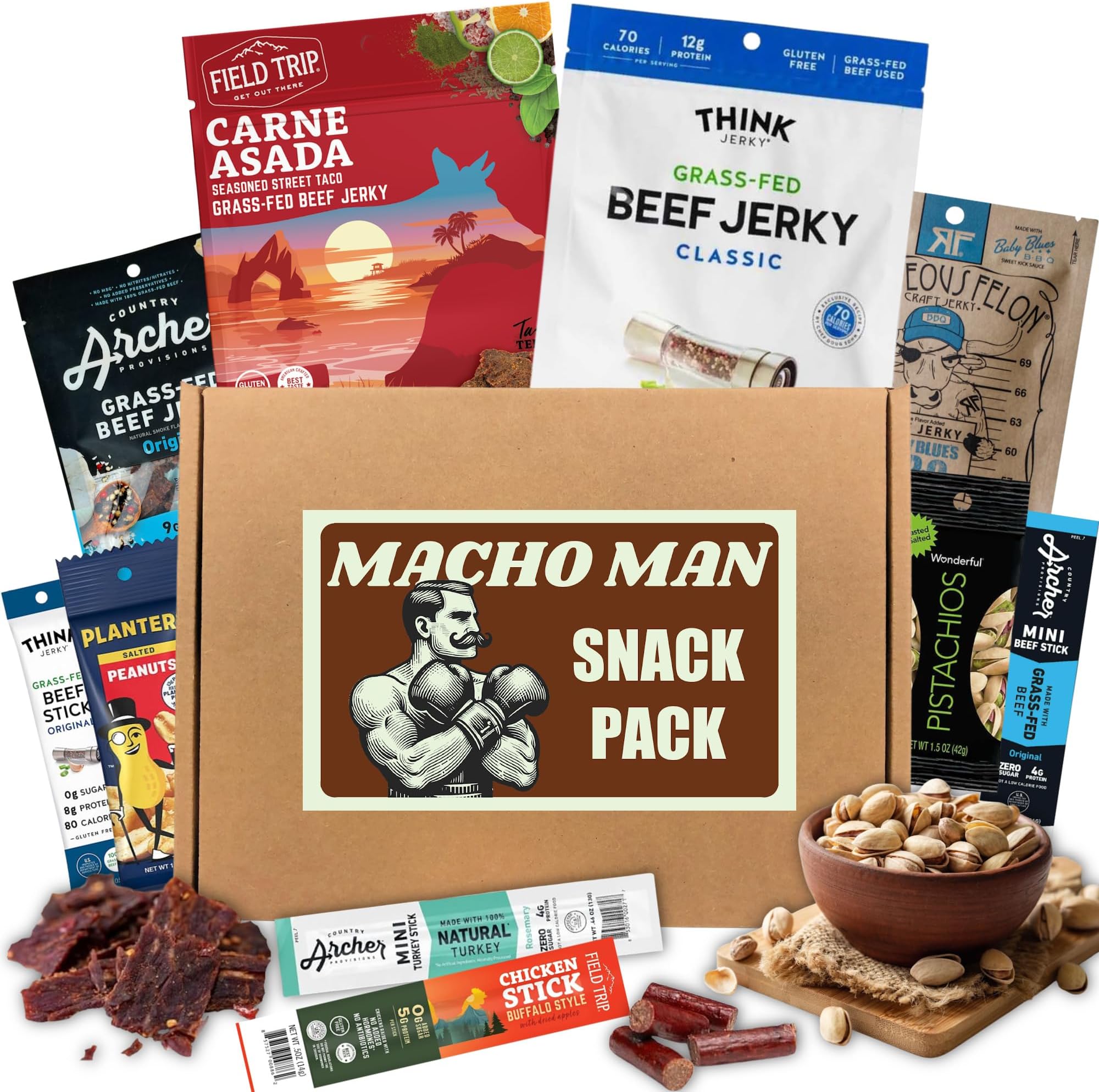 Amazon.com : Beef Jerky Gift Basket for Men – Exotic Jerky Variety Pack ...