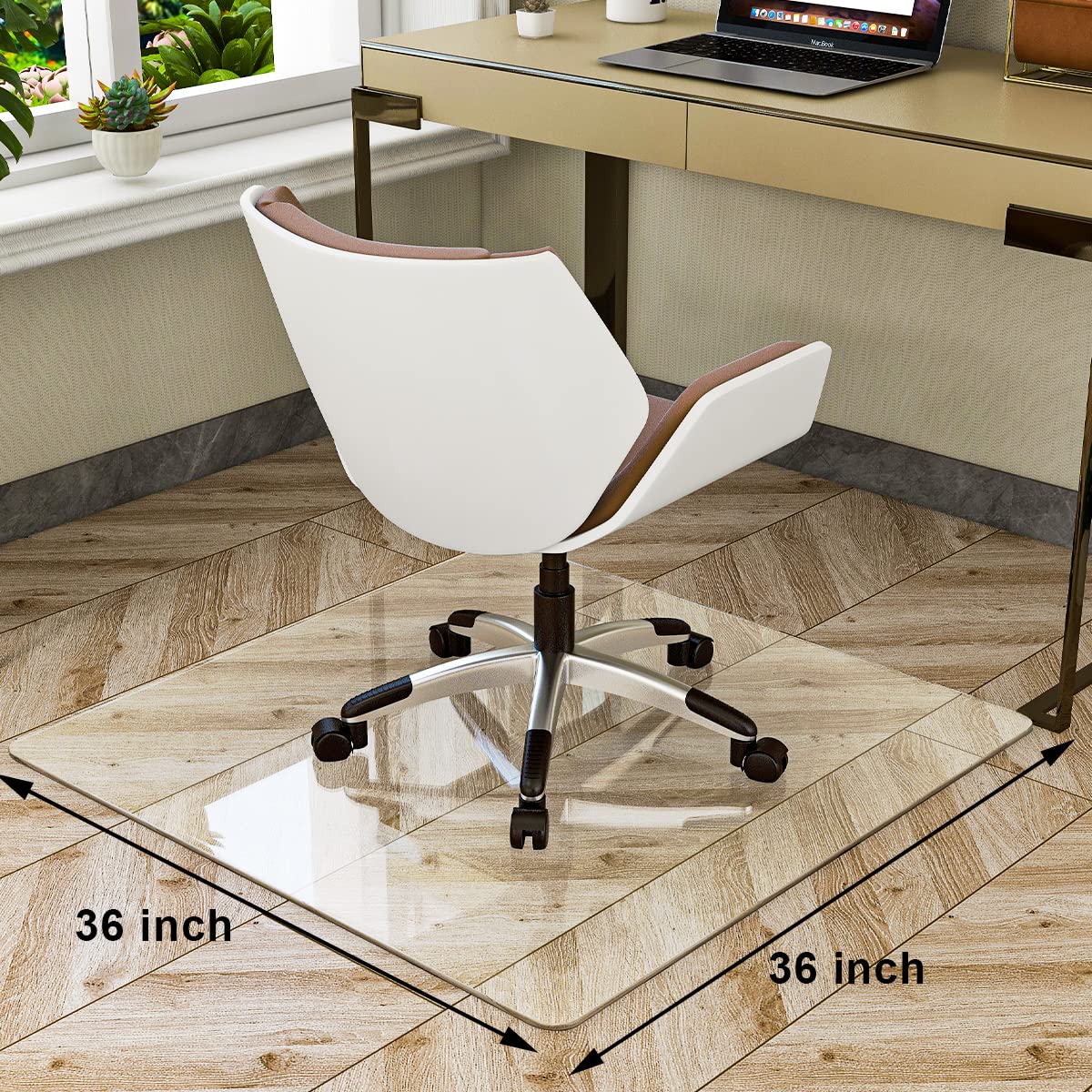 GLSLAND - 36"x 36" Glass Chair Mat/Office Chair Mat/Computer Desk Mats ...