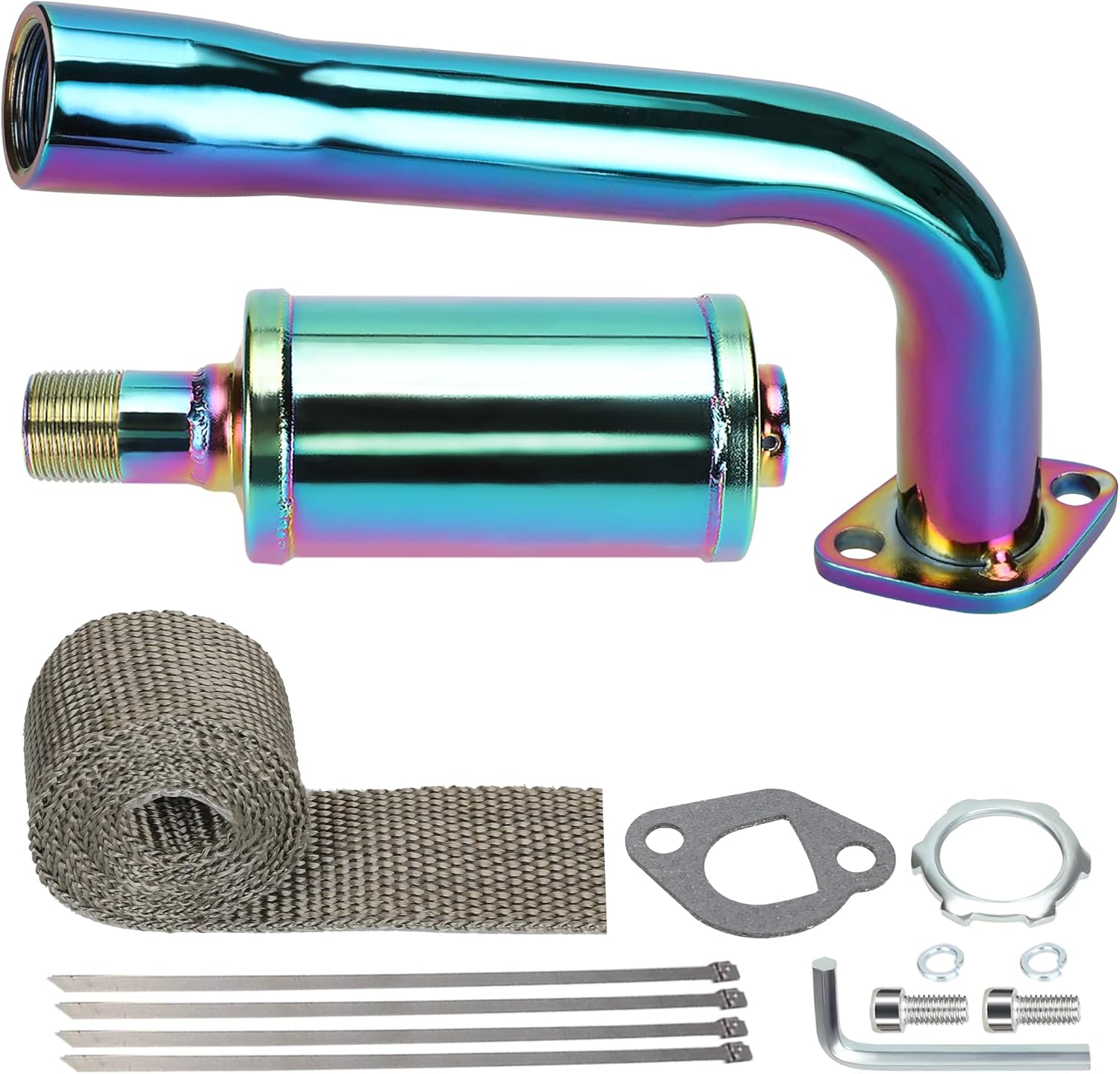 Amazon.com: FVRITO Thickened Colorful Exhaust Header Pipe Muffler with ...