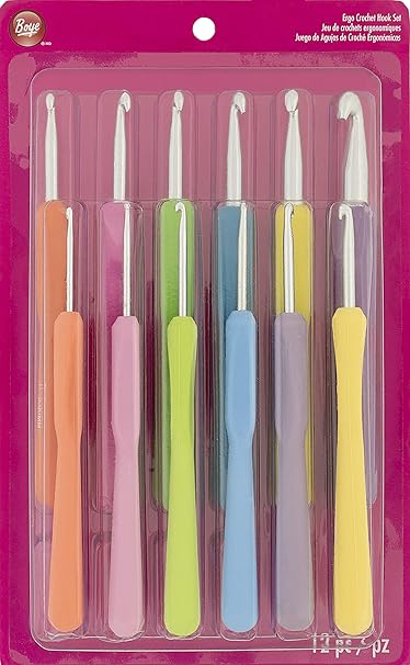 Amazon.com: Boye 3396270001 Ergonomic Crochet Hook Set