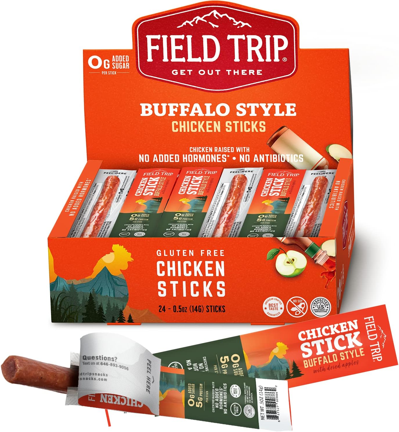 Amazon.com: Mighty Spark Chicken Snack Sticks - Original Sea Salt ...