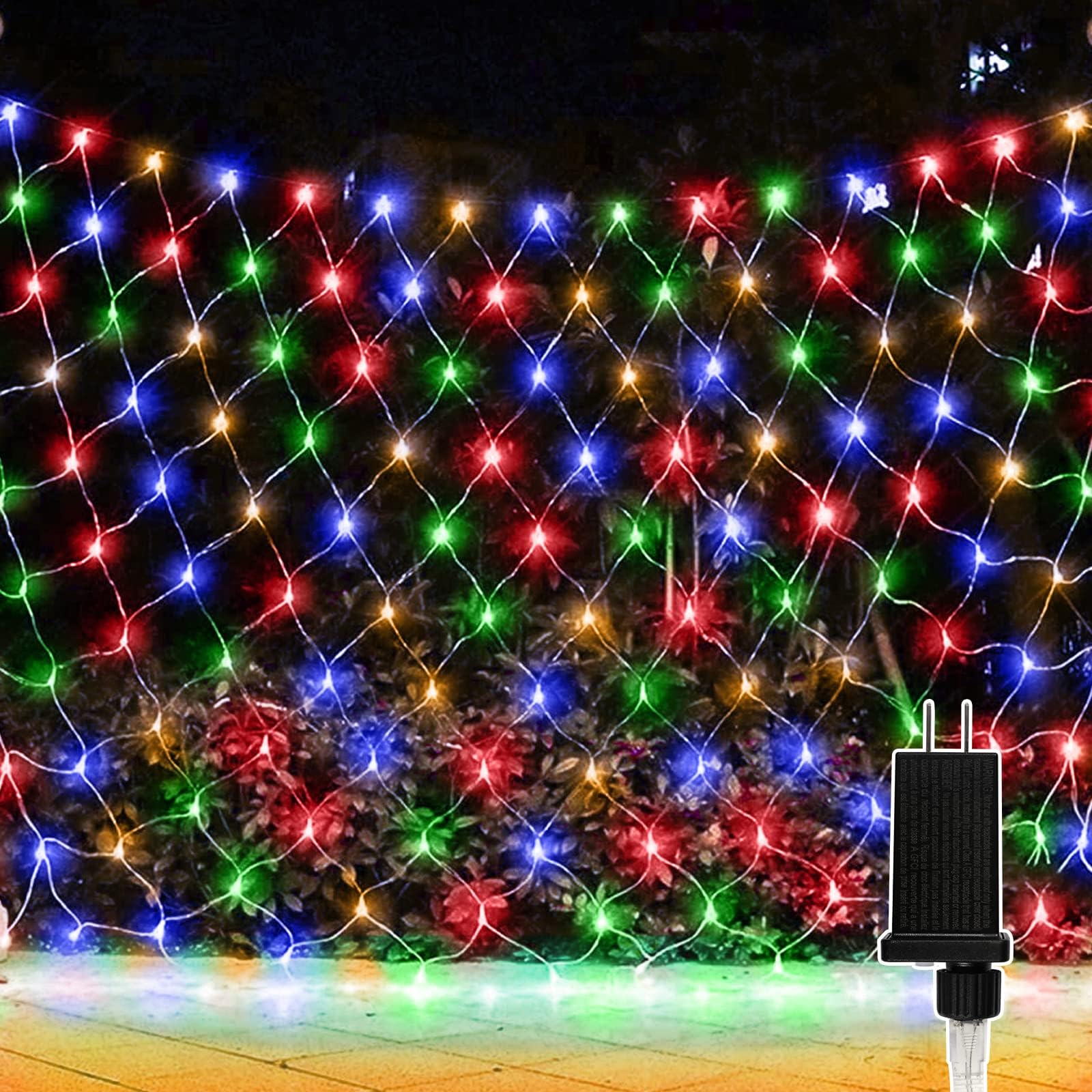 Anycosy 390 LED Christmas Net Lights,13x5ft Mesh String Lights,8 Modes ...