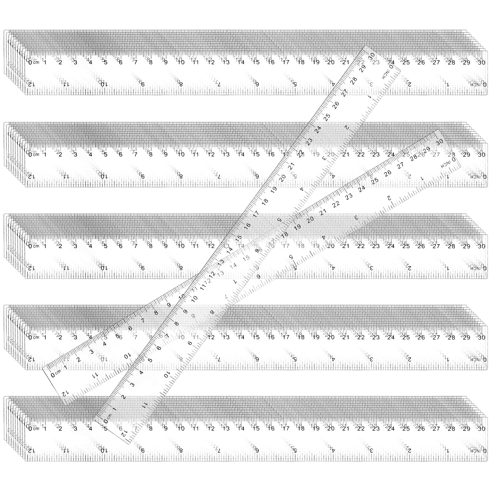 Amazon.com: KEILEOHO 200 Pack 12 Inch Clear Plastic Ruler, Standard ...