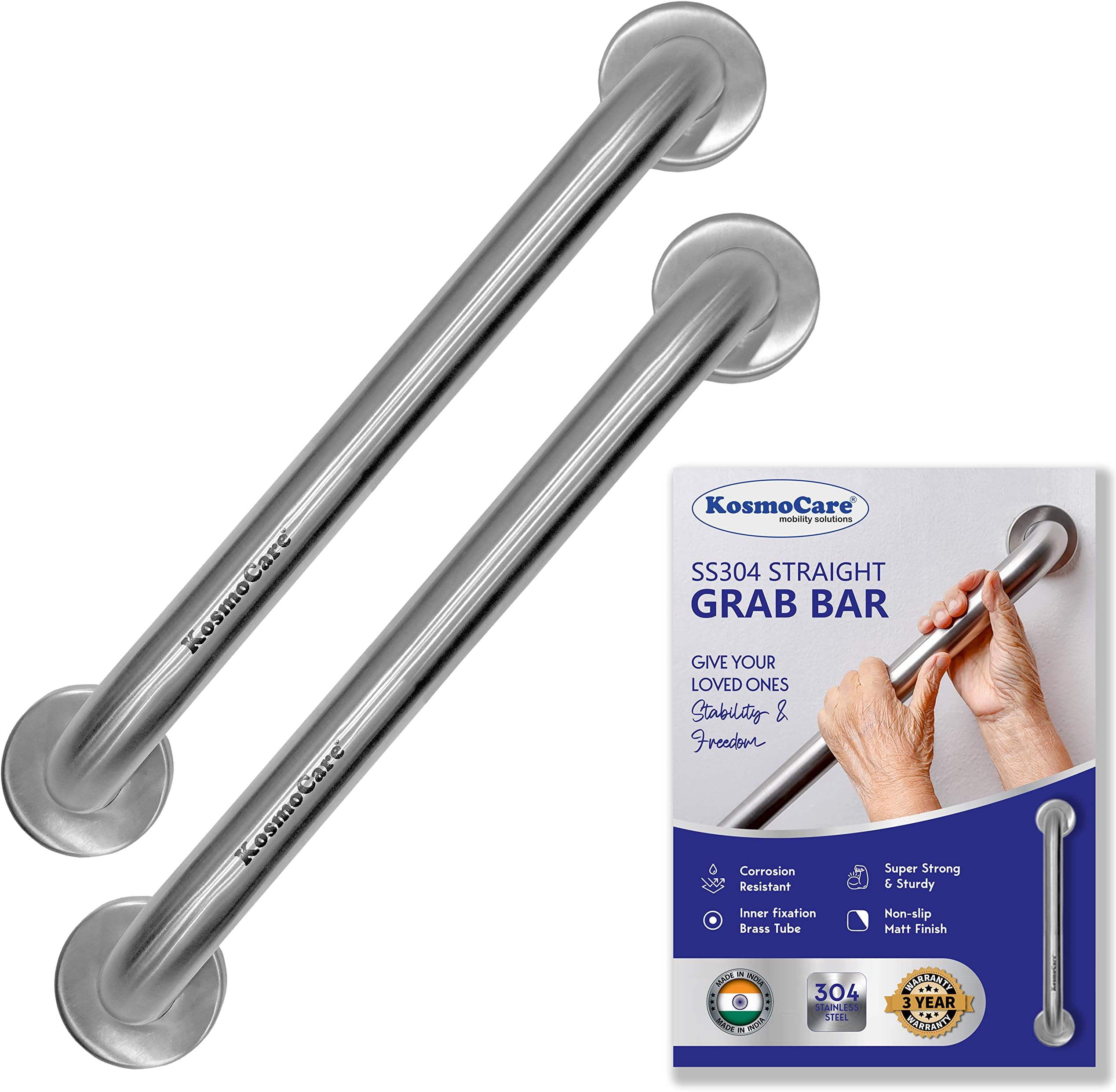 Jaquar Grab Bar (Stainless Steel) 300mm Long : Amazon.in: Home Improvement
