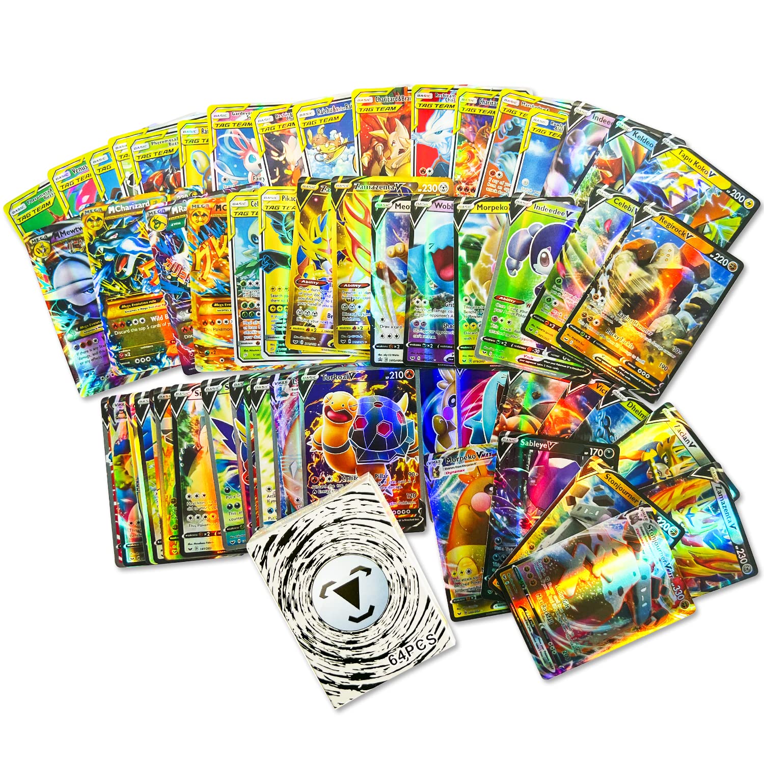 Buy 60 Pcs VMAX GX Shiny Vmax Cards, Unofficial Card, Flash Card Funny ...