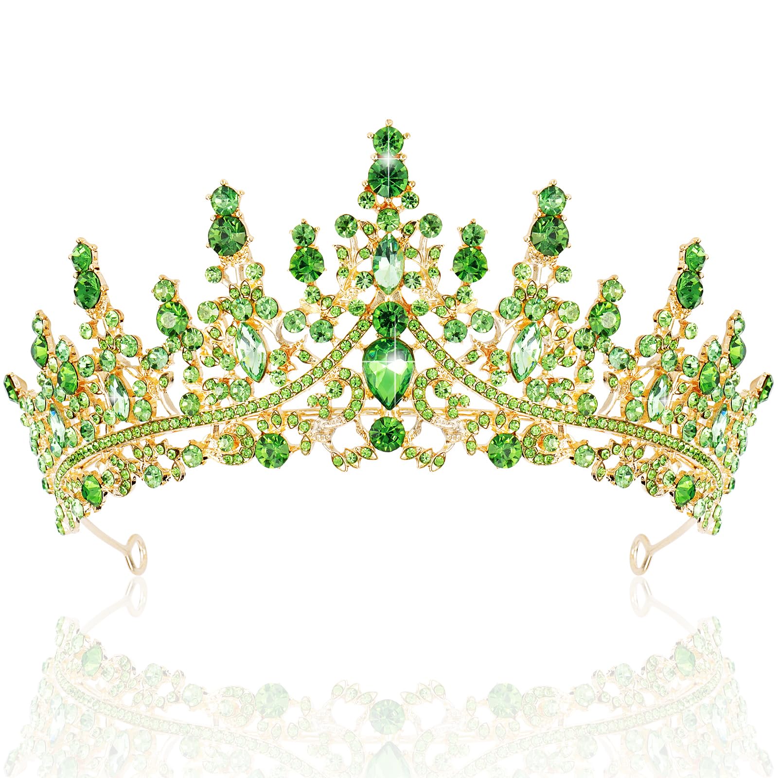 Snapklik.com : Light Green Tiaras And Crowns For Women, Rhinestone ...