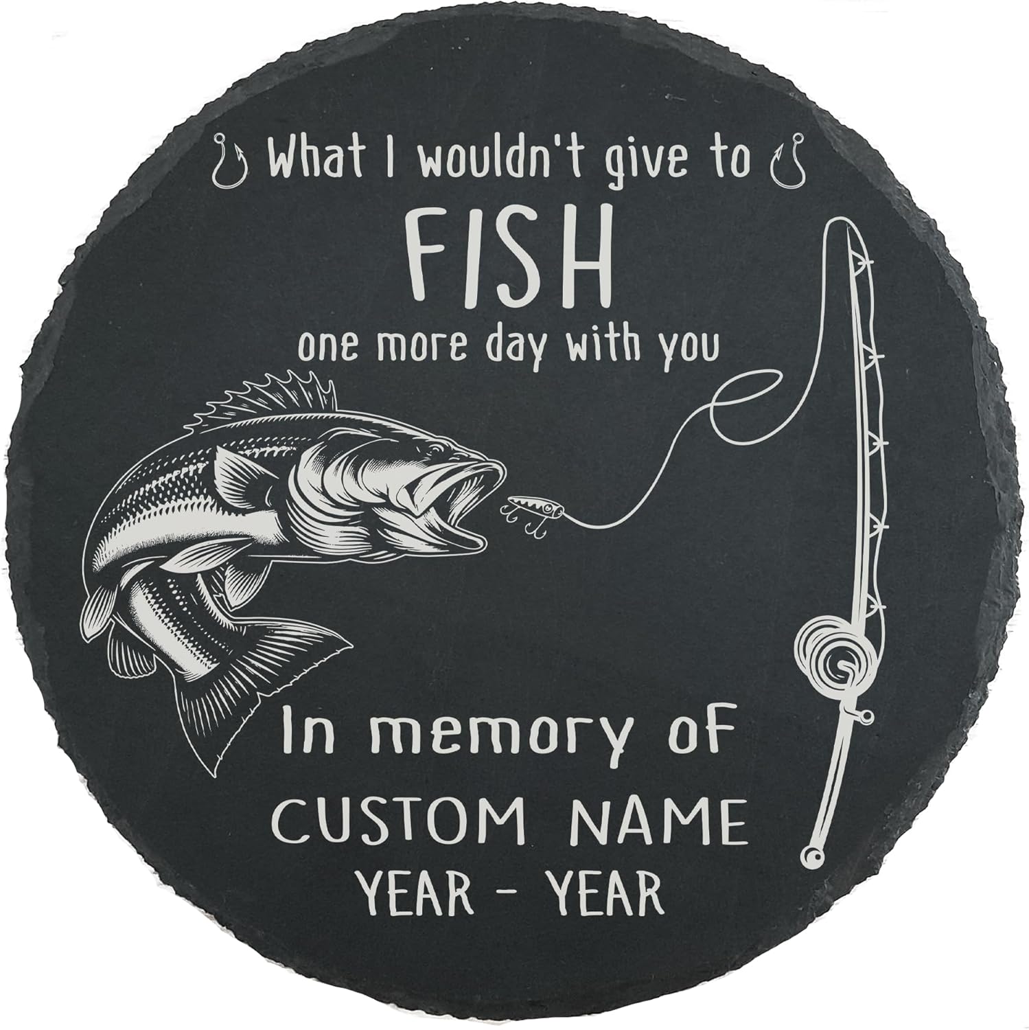 Amazon.com: Fishing Memorial Stone, Gone Fishing in Heaven Fishing ...