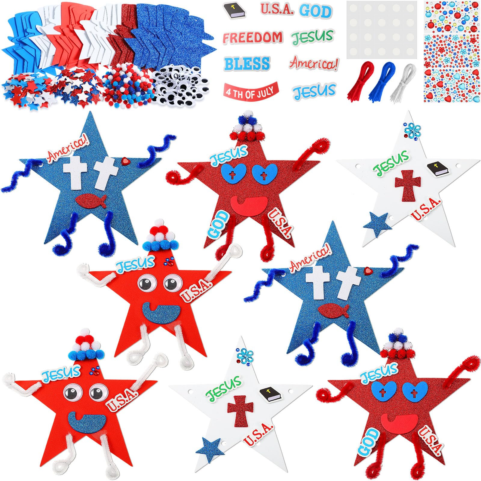 Snapklik.com : Rotatingpals 24 Sets 4th Of July Patriotic Religious DIY ...
