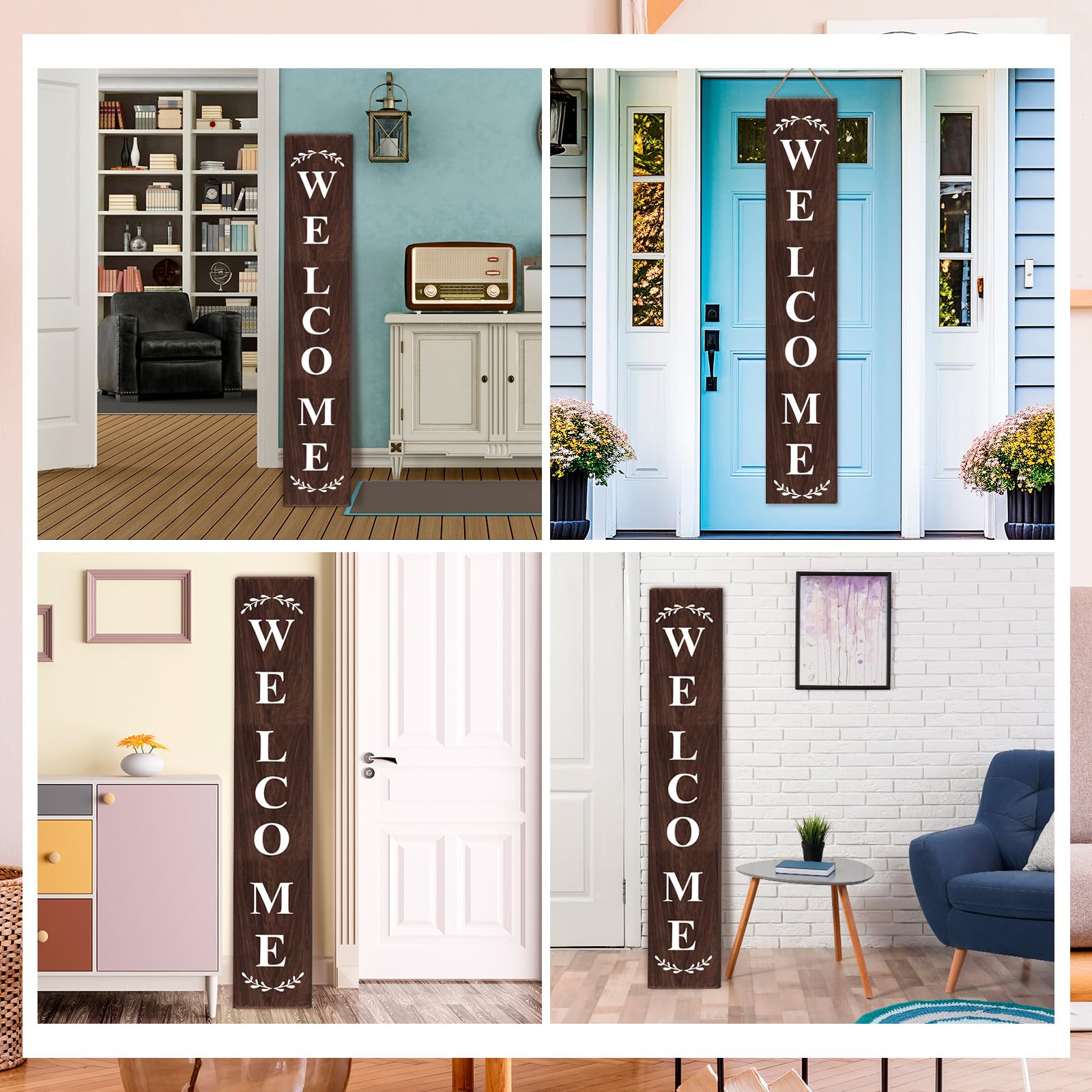 Suzile 47.2 x 7.8 Inches Welcome Sign for Front Door Welcome Sign for ...