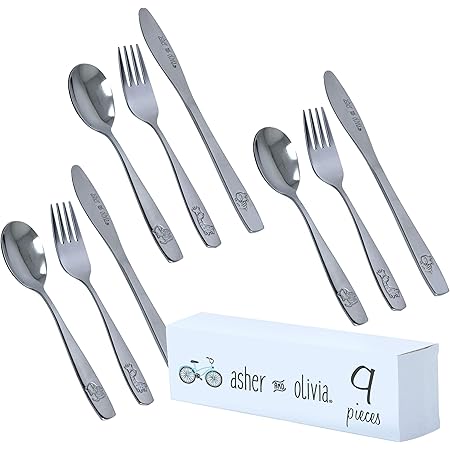 Amazon.com: 12 Piece Stainless Steel Kids Silverware Set - Child and ...