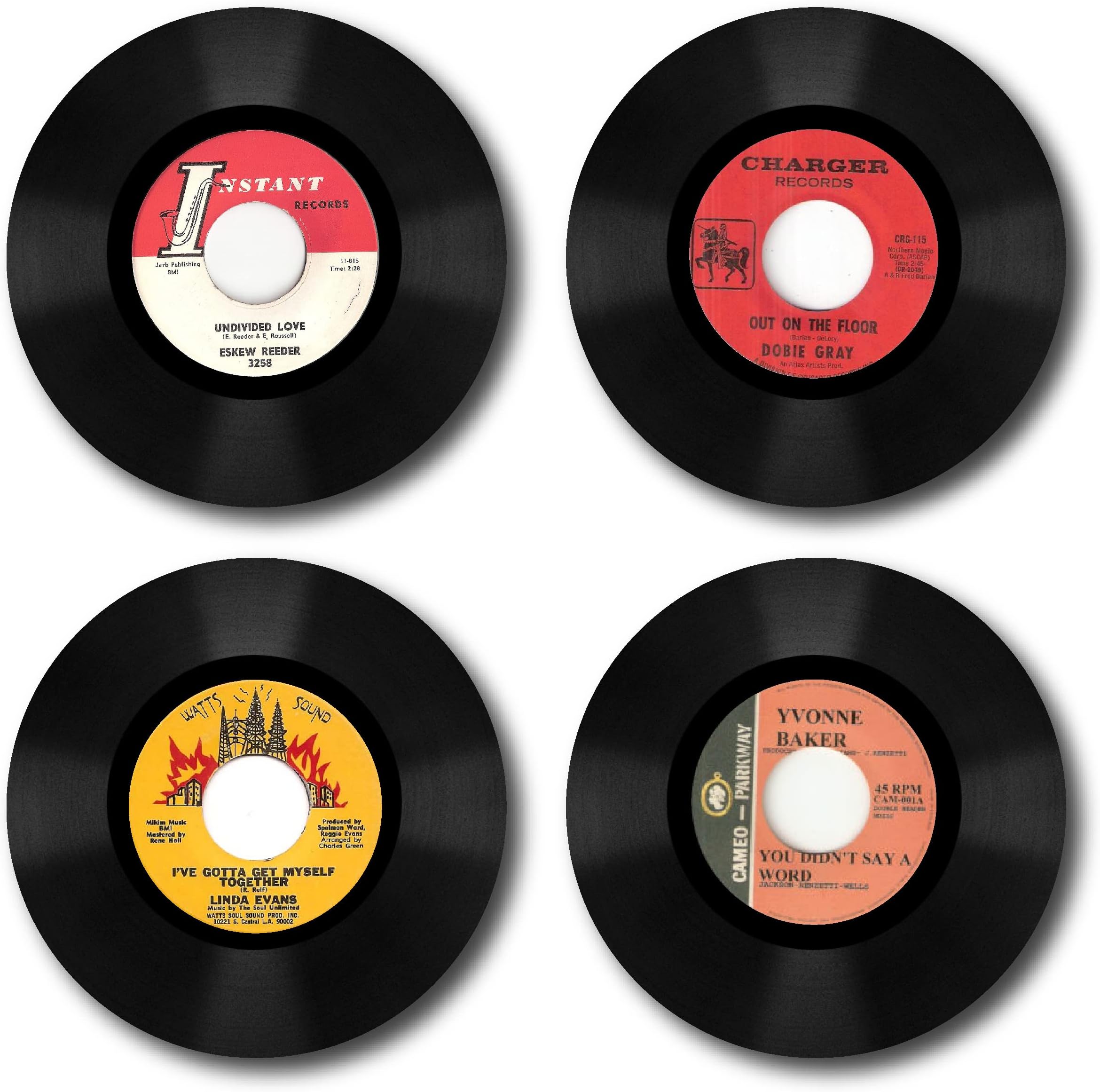 Northern Soul Record Label Coasters Set of 4. Cork Back Music Gift ...
