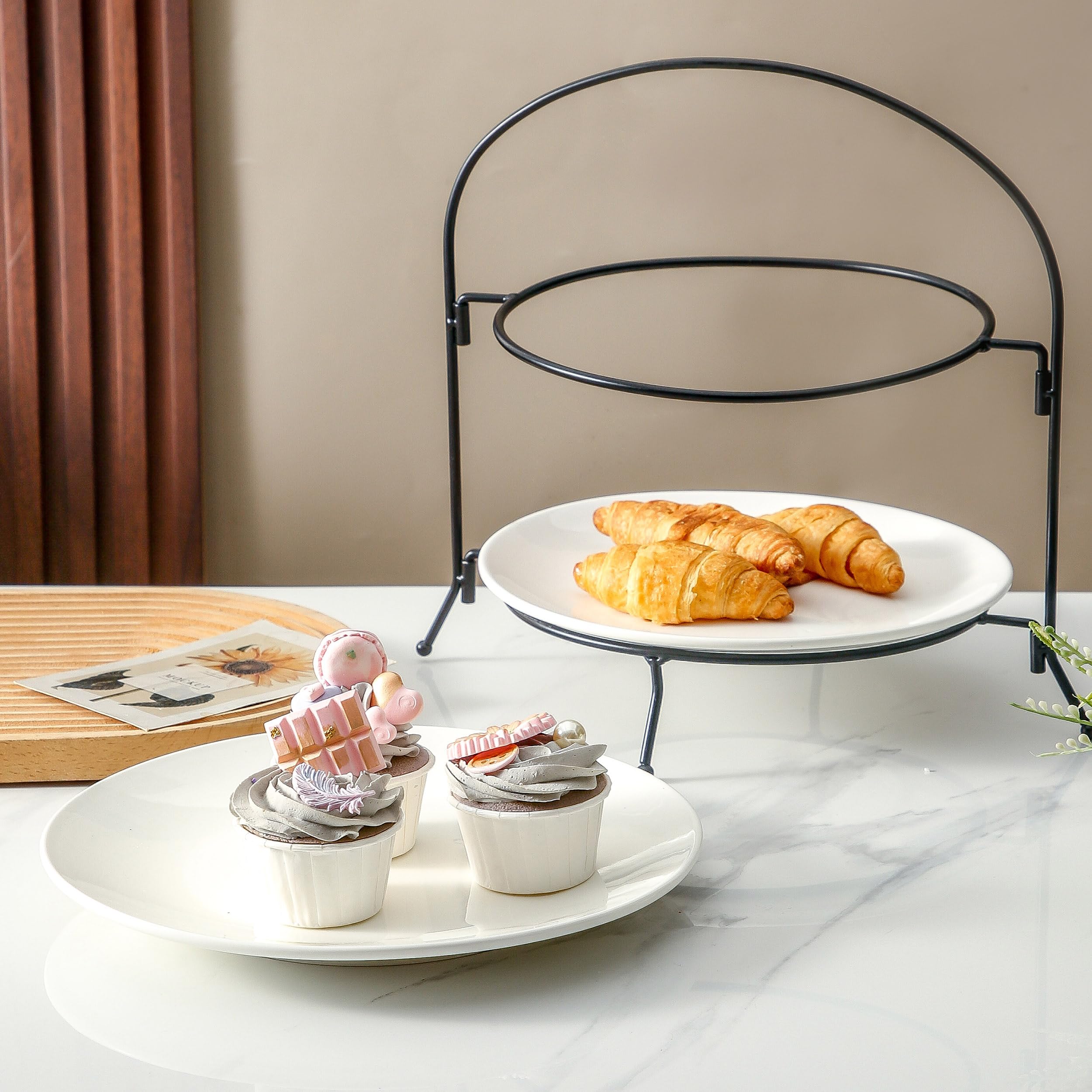 Snapklik.com : Tiered Serving Stand And White Ceramic Platters, Round 3 ...