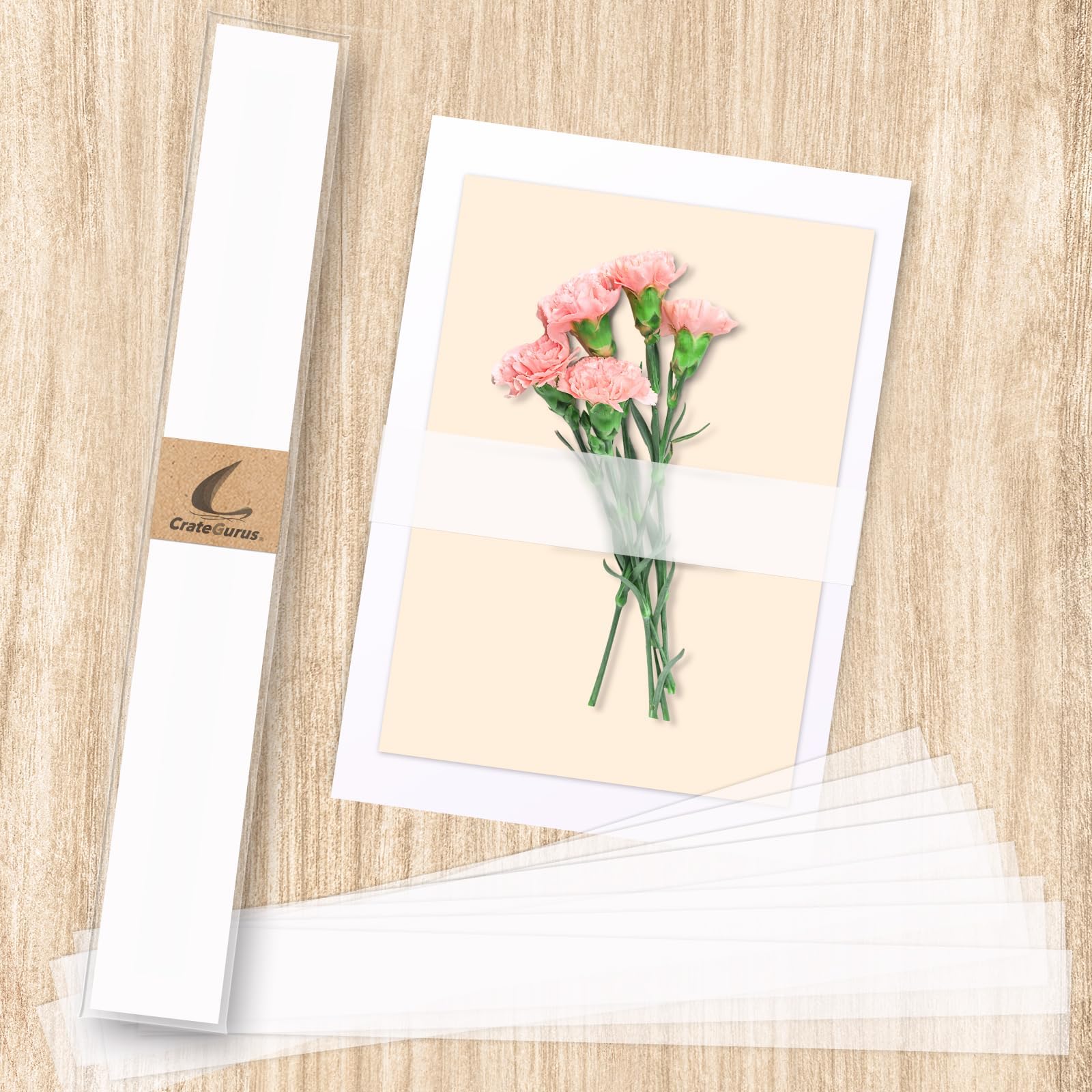 Amazon.com: CrateGurus Co. 150 Pcs Clear Invitation Band for 5x7 ...