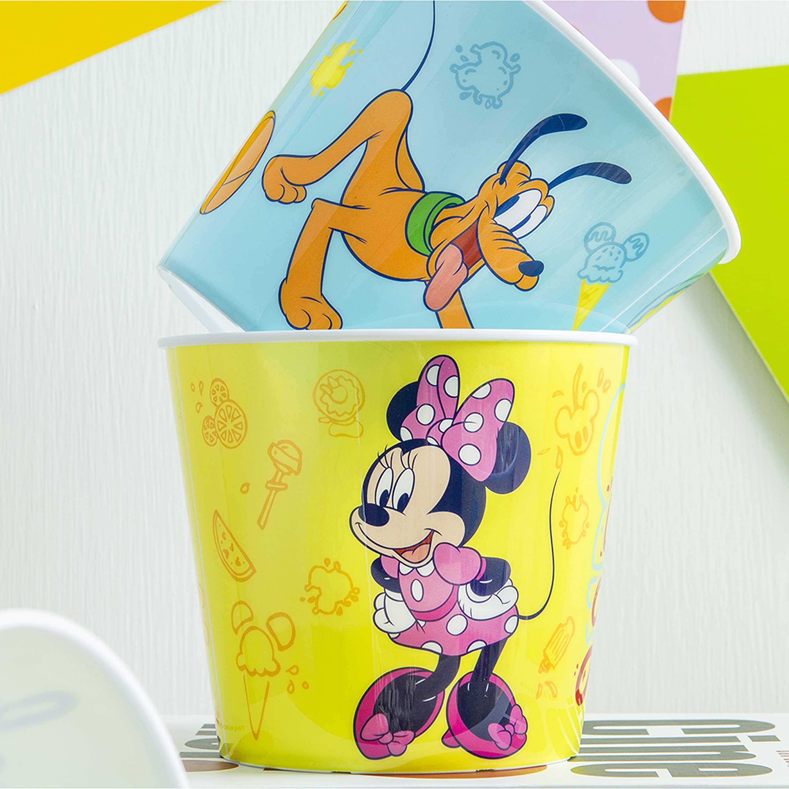 Zak Designs Disney Movie Night Family Popcorn Bucket Set with Serving ...