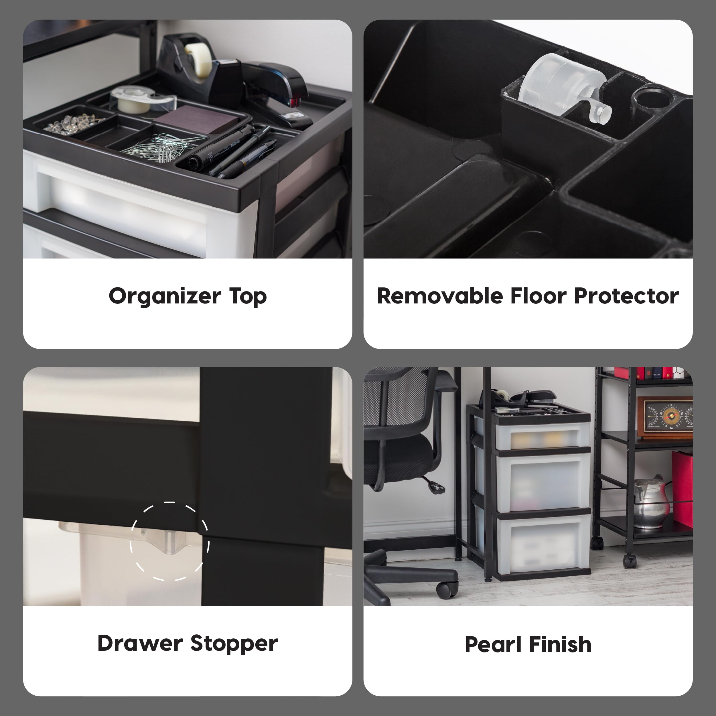 Snapklik.com : IRIS USA Plastic Drawer Storage Organizer Rolling Cart
