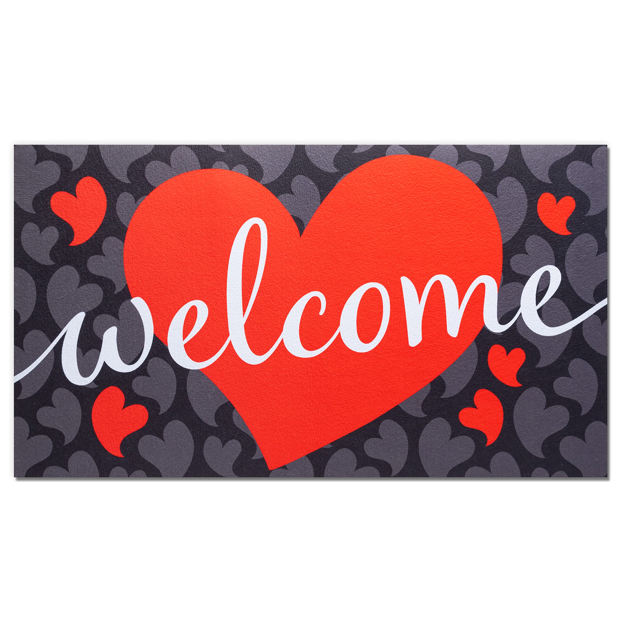 JOYIN Valentines Doormat Welcome Mat Welcome Hearts, Non-Slip Rubber ...
