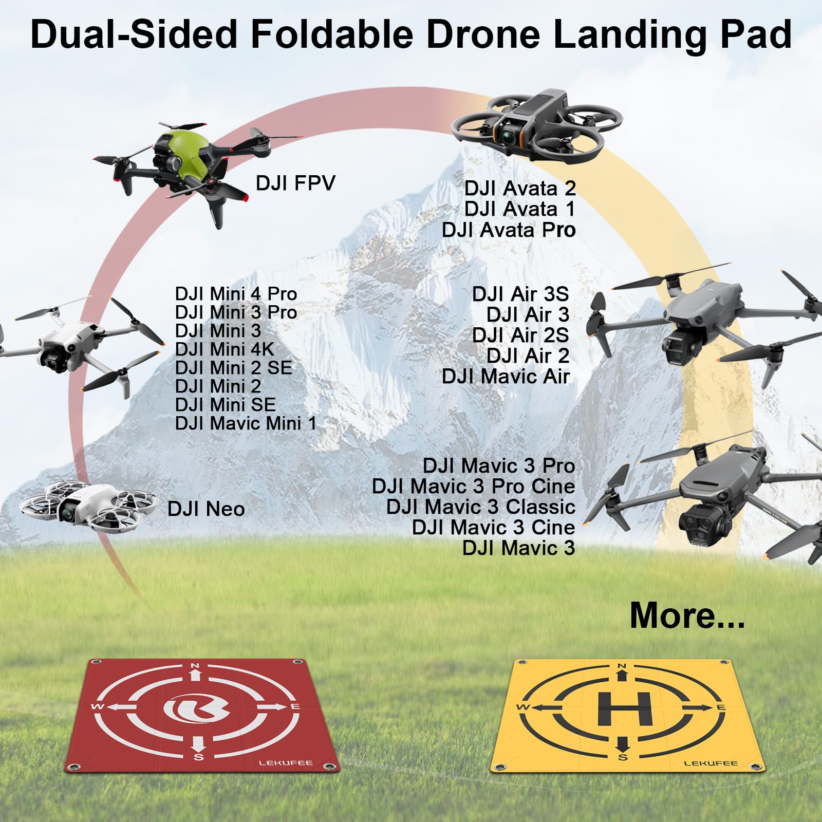 Snapklik.com : Foldable Drone Landing Pad For DJI Mavic 4 Pro,Air 3S/3/2S/2,Flip,Neo,Avata 2 ...