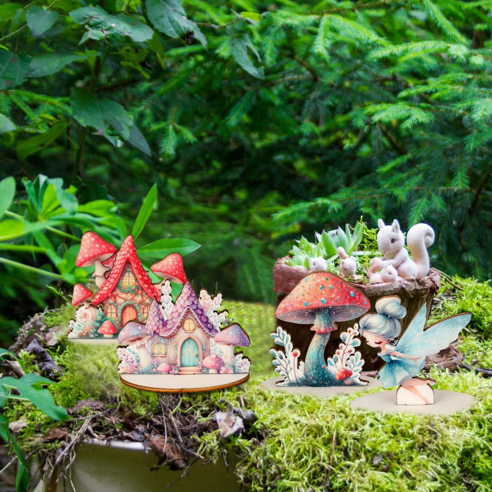 Snapklik.com : 16 Pcs Fairy Party Decorations Wooden Fairies ...