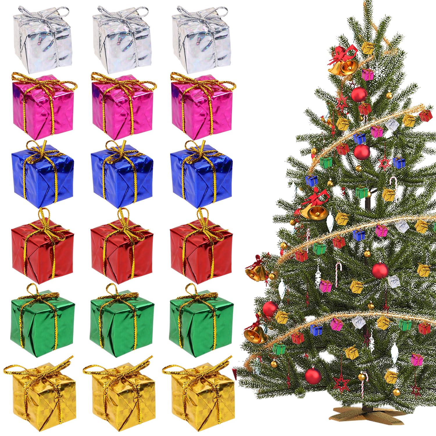 Amazon.com: Christmas Tree Mini Boxes Penta Angel 36Pcs Assorted Color ...