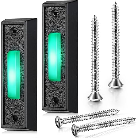 2 Pack Lighted Doorbell Button Wired, Door Bell Ringer Push Buttons ...
