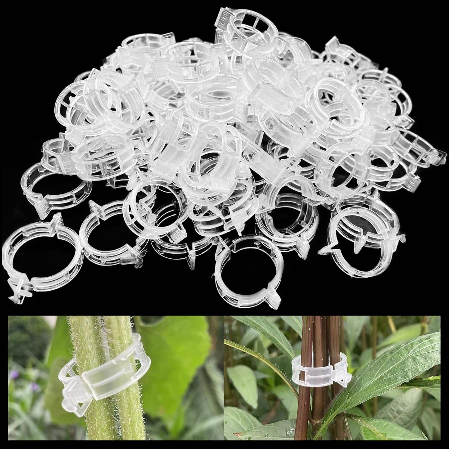 Amazon.com: Tenozek 200Pcs Tomato Clips Plastic Trellis Clips Plant ...