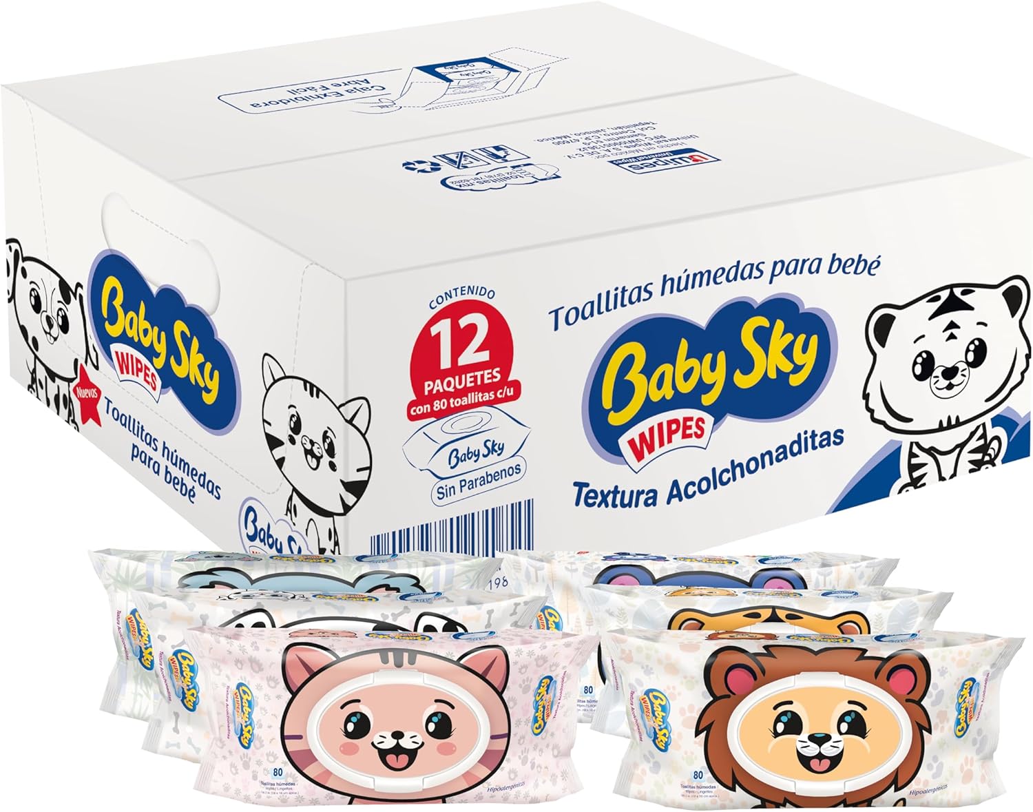 Baby Sky Animalitos, Toallitas Húmedas Para Bebé, 960 Toallas, (12 ...