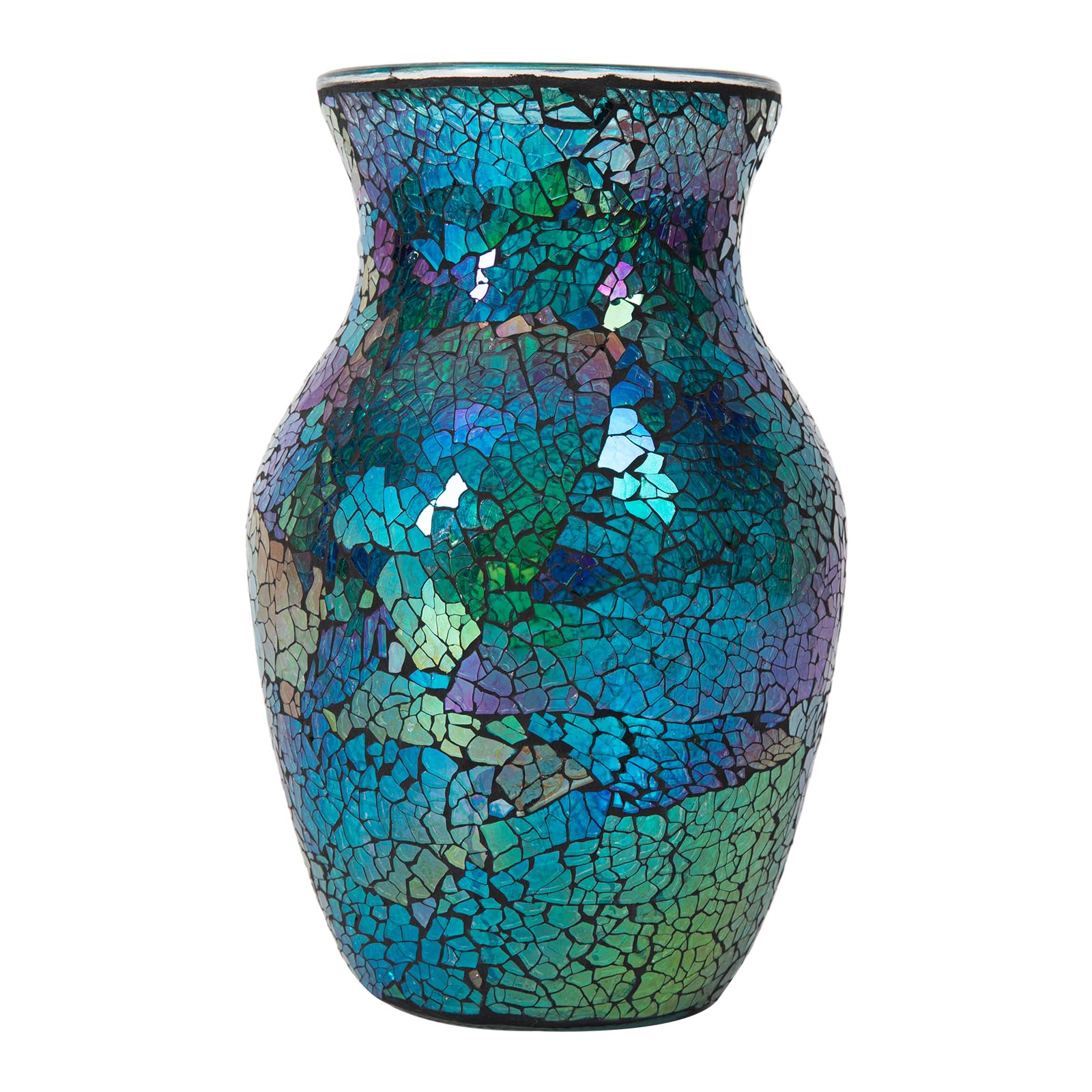 Amazon.com: Adedeo Mosaic Glass Flower Vase for Home Decor, Handmade ...