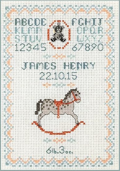 Lifetime Samplers & Decorative Textiles Birth Sampler for a boy or Girl ...