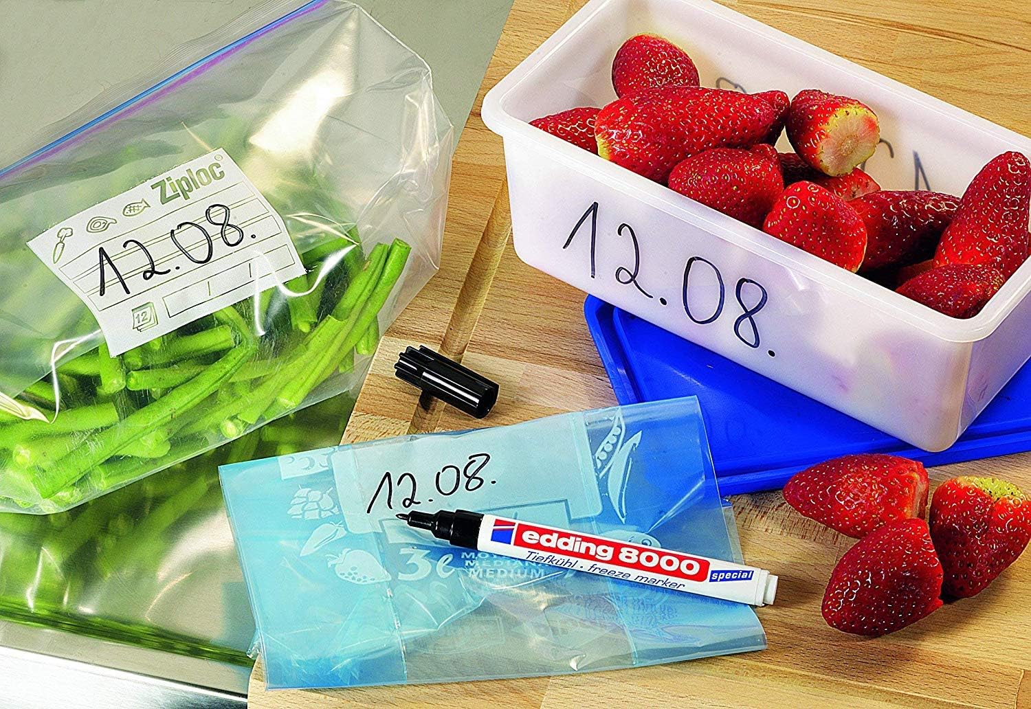 EDDING 8000 Freezer Marker Food Bag Marker - Permanent Frost Resistant ...