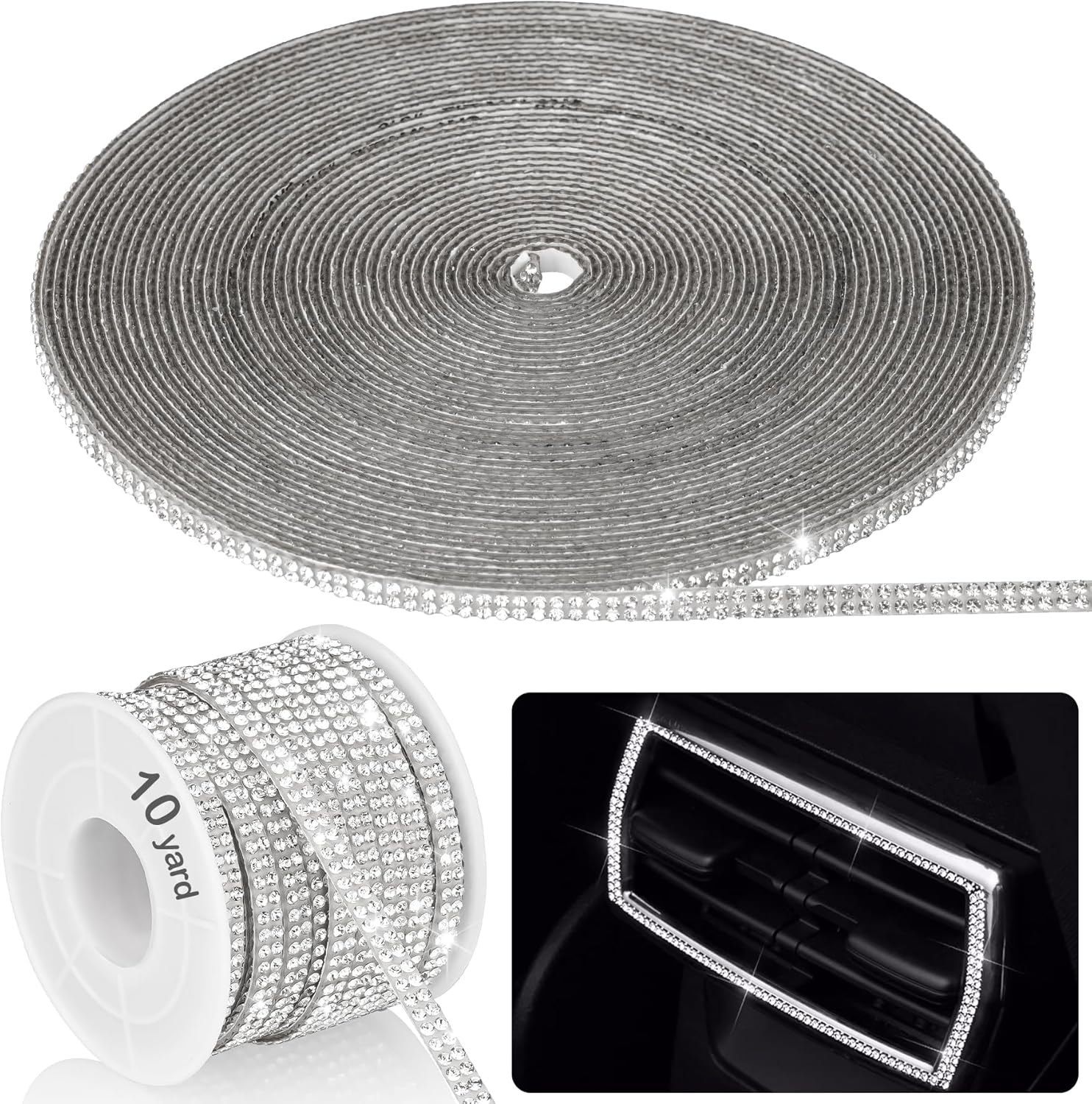 Amazon.com: NiArt 10-Yard Self Adhesive Crystal Rhinestone Ribbon ...